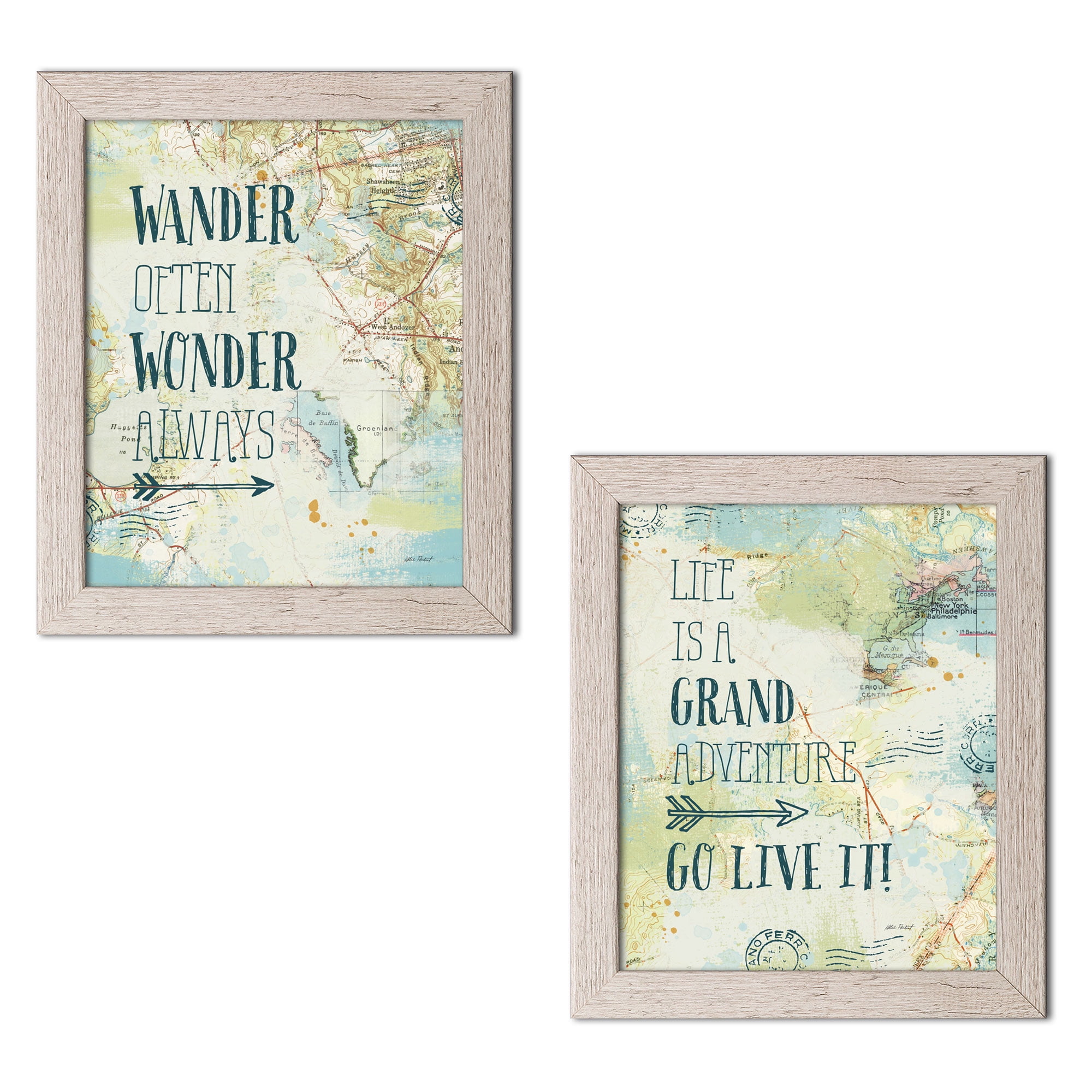 Gango Home Decor Casual Map Sentiments IV & Map Sentiments V by Katie ...