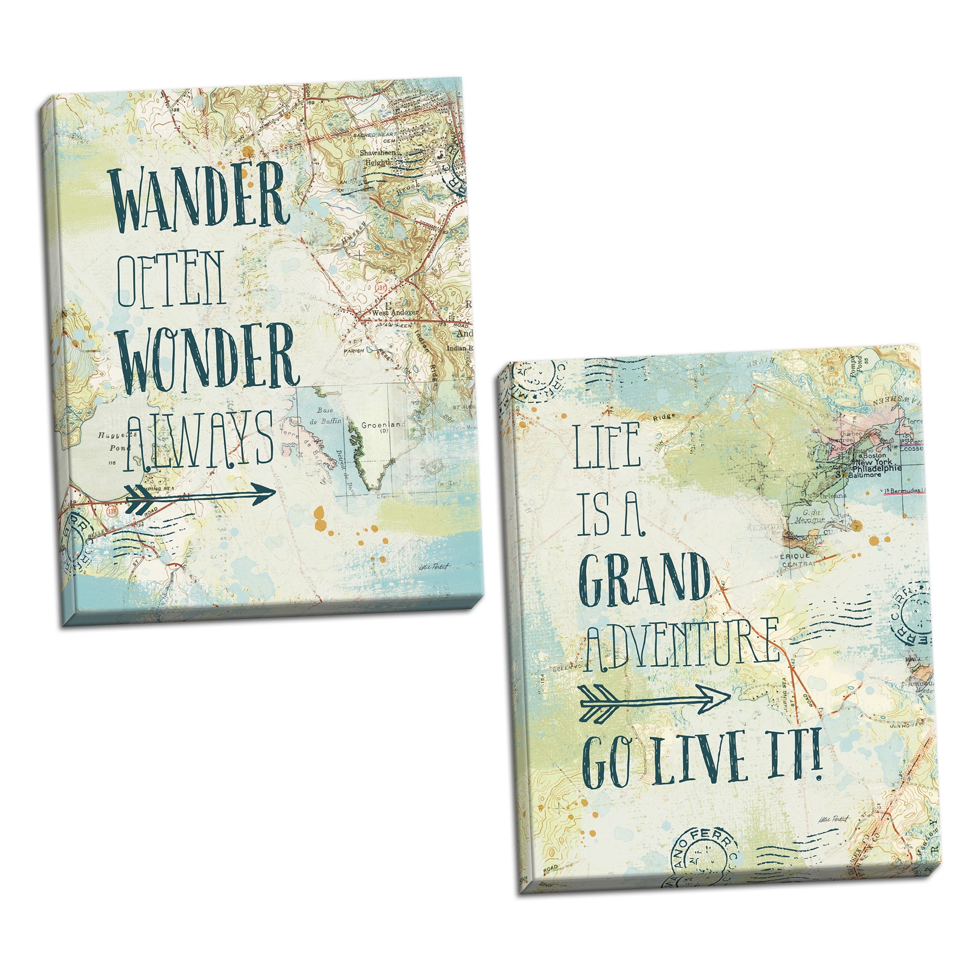 Gango Home Decor Casual Map Sentiments IV & Map Sentiments V by Katie ...