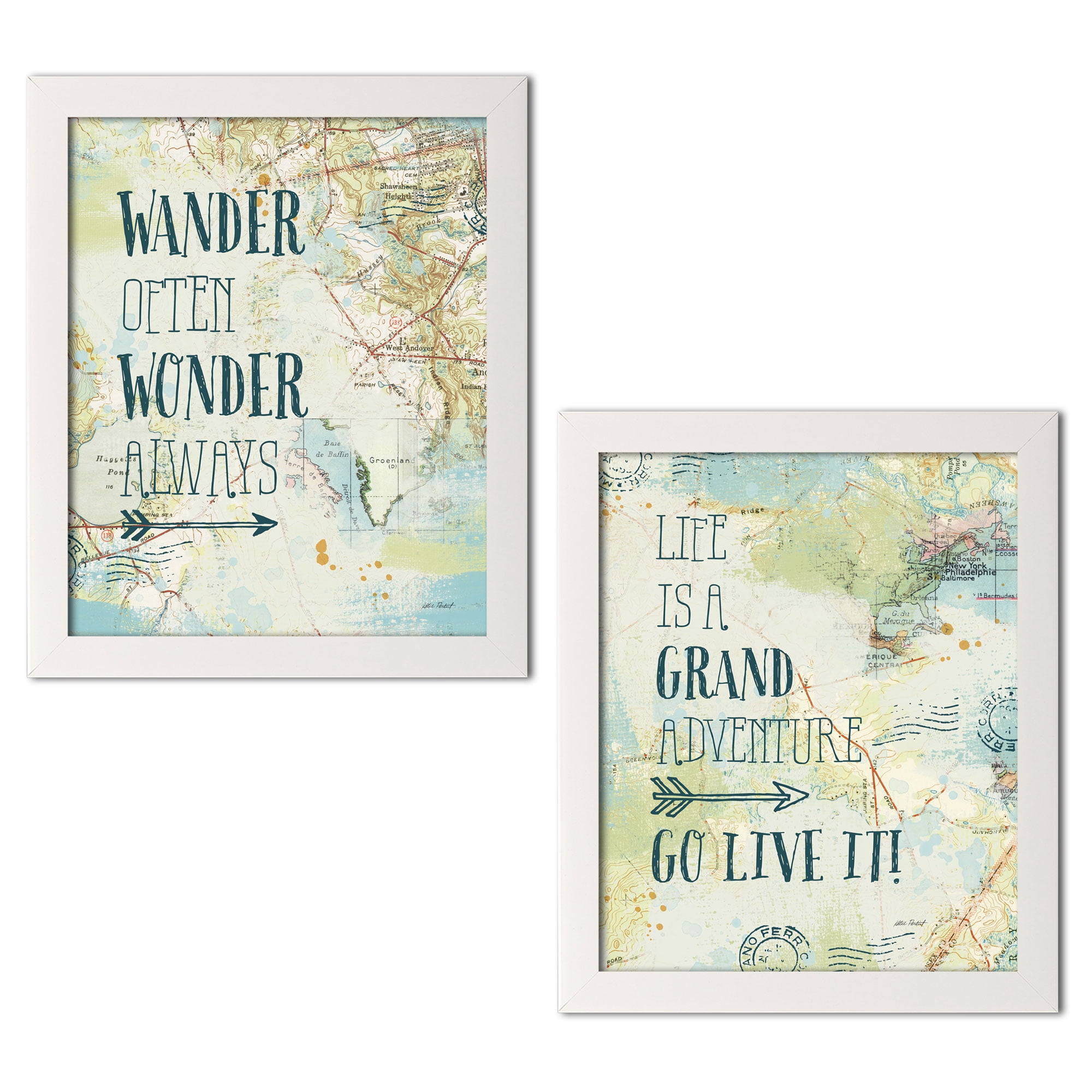 Gango Home Decor Casual Map Sentiments IV & Map Sentiments V by Katie ...