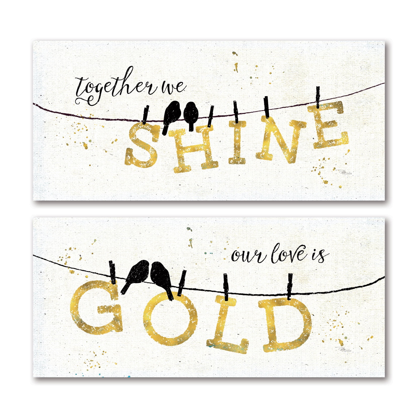 Gango Home Decor Casual Shine Like Gold I & Shine Like Gold II by Pela ...