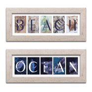 Gango Home Decor Summer Beach Day & Flip Flops Coastal Wall Art; Two ...