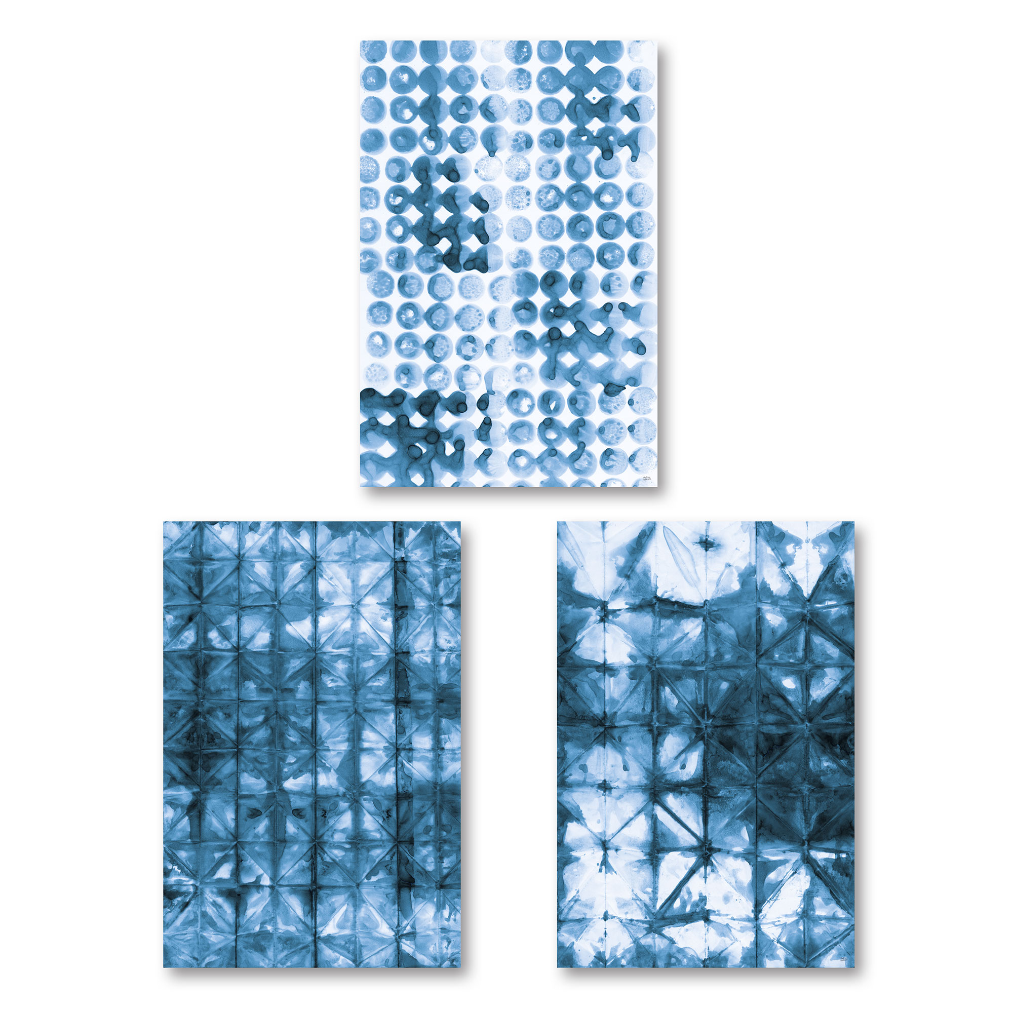Gango Home Decor Contemporary Kanari III Indigo, Kanari IV Indigo ...
