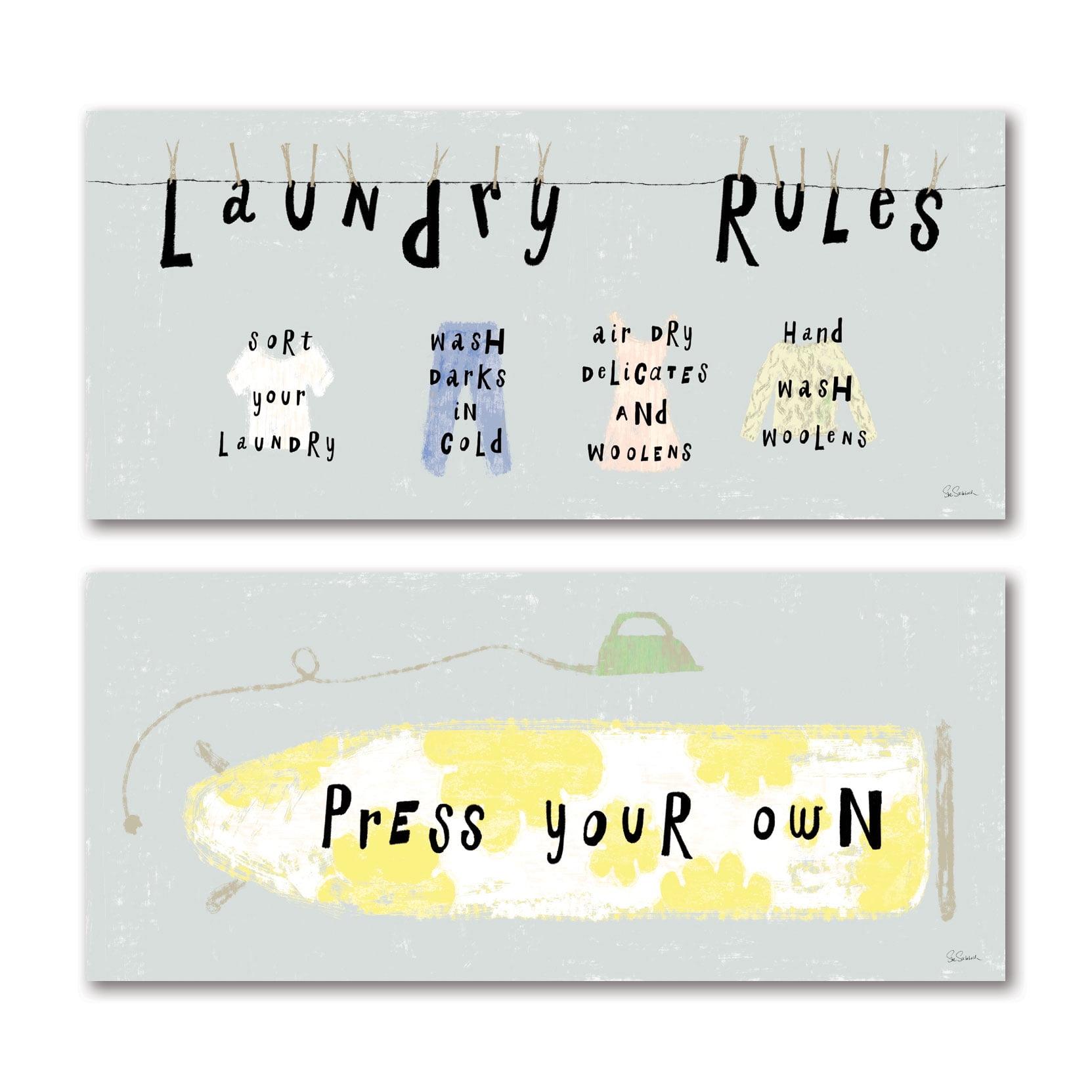 Gango Home Decor Contemporary Laundry Rules I & II by Sue Schlabach ...