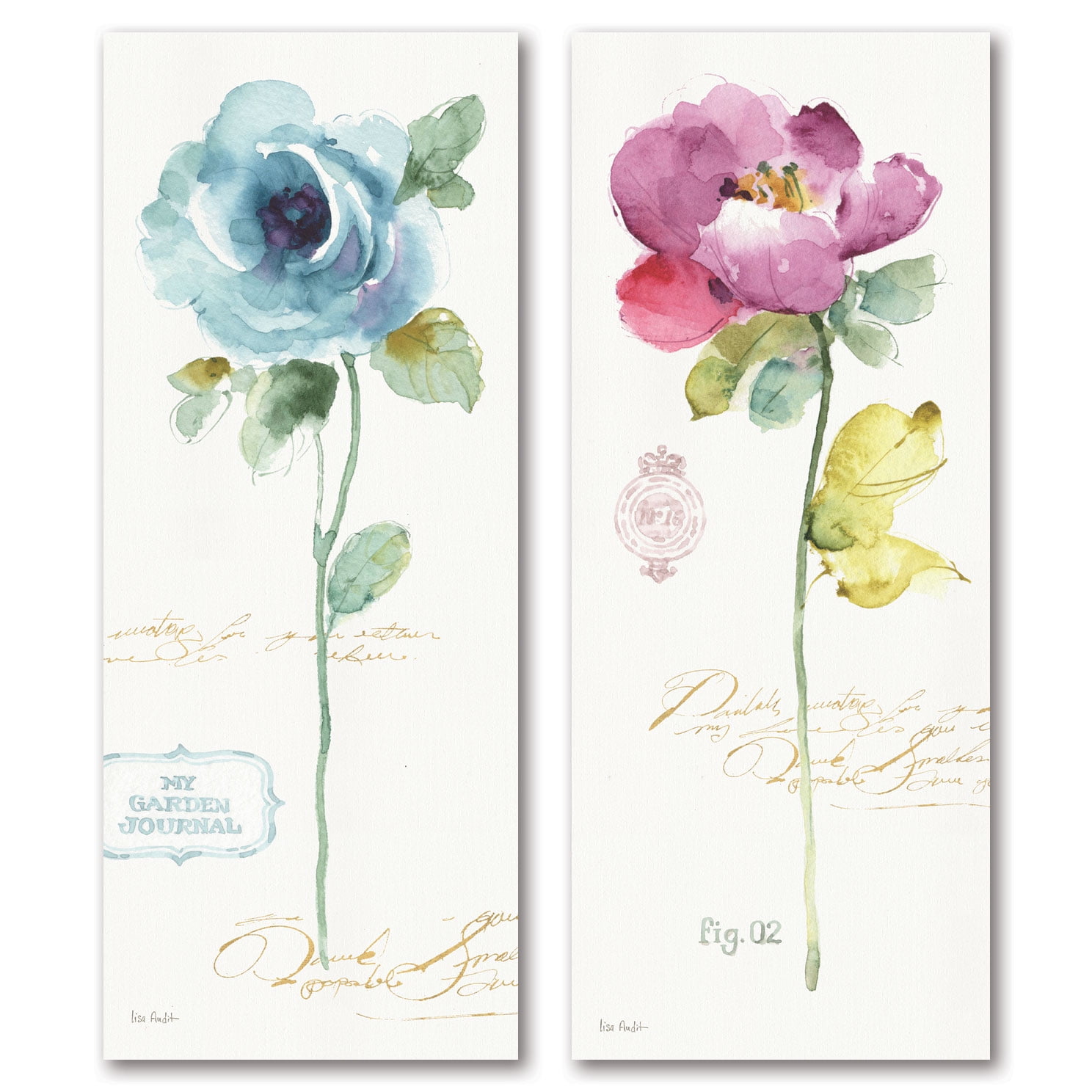 Gango Home Decor Contemporary Rainbow Seeds Loose Floral I & II by Lisa ...