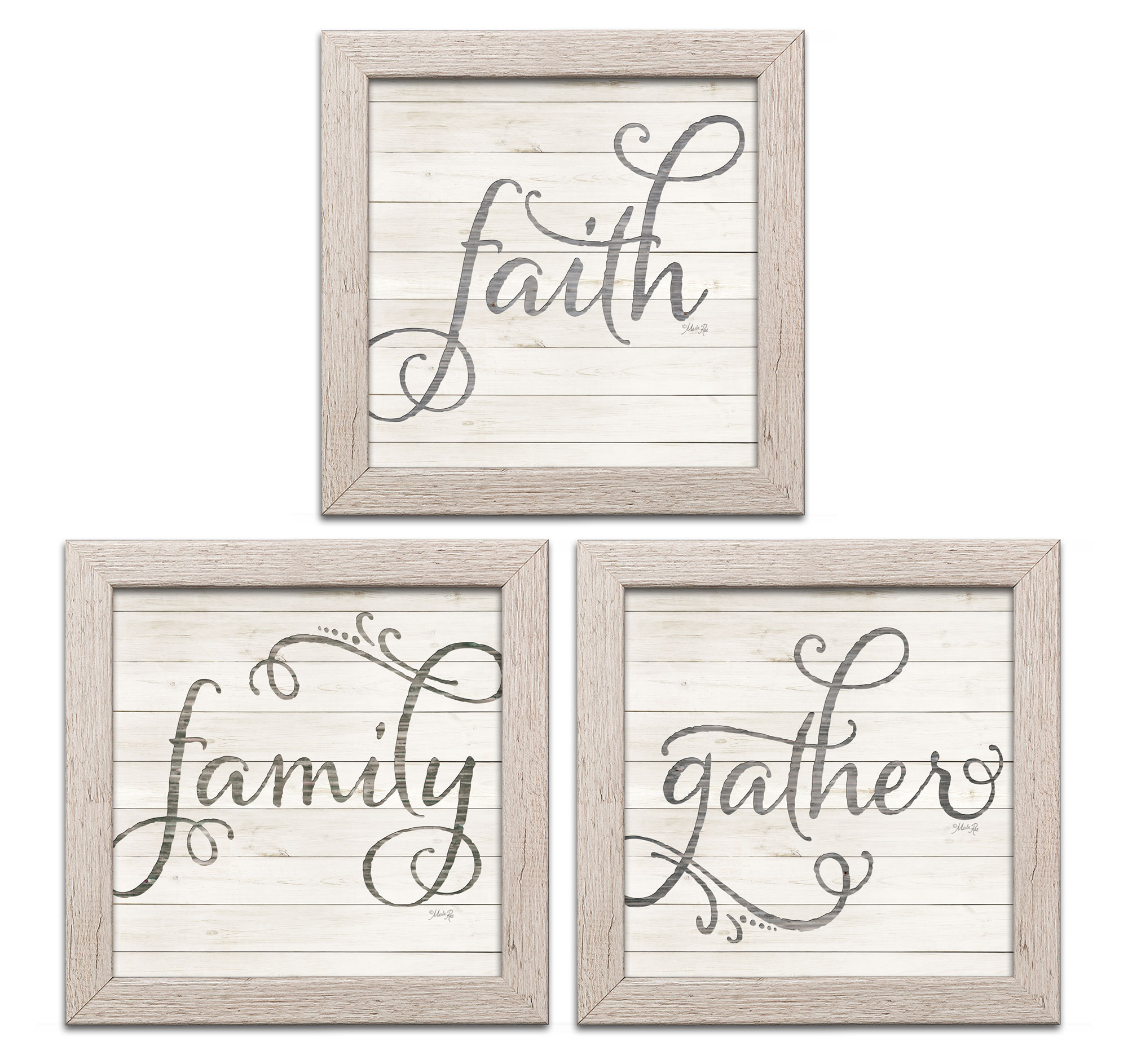 Gango Home Decor Contemporary Simple Words - Faith, Family, & Gather ...