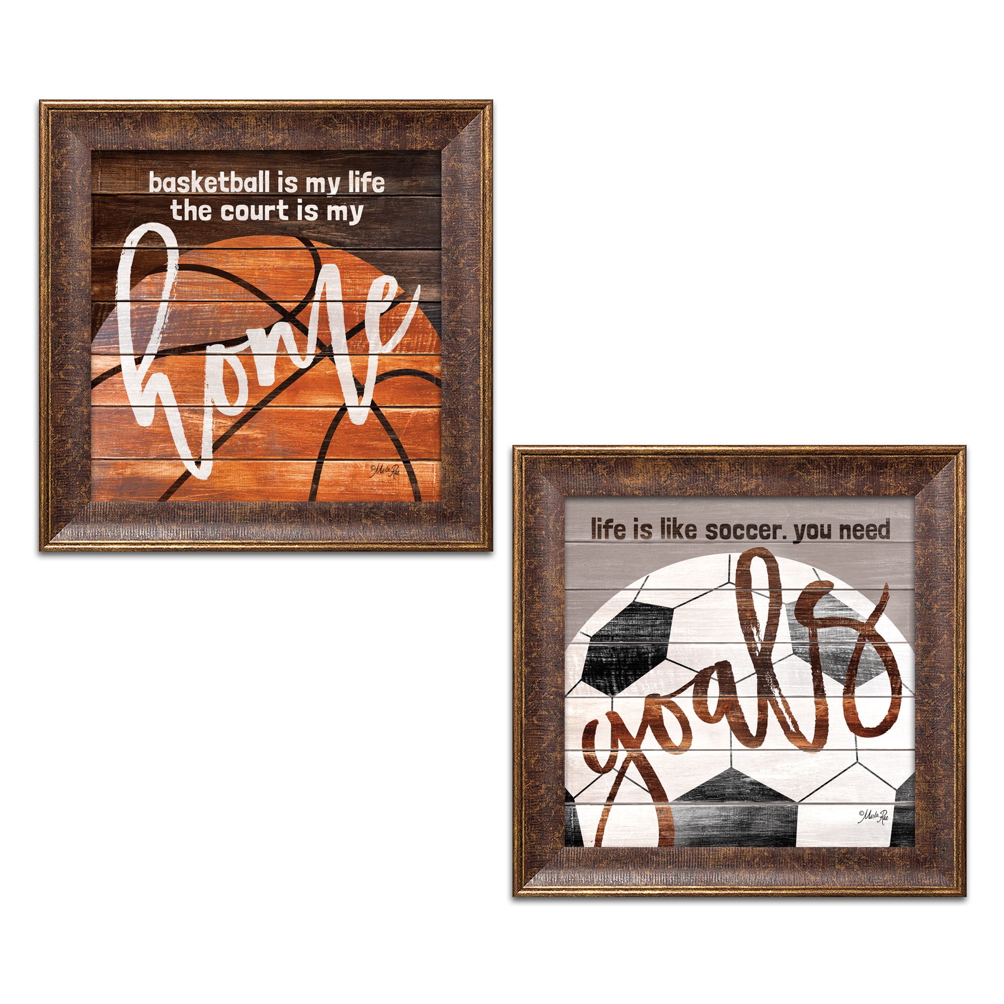 Gango Home Decor Contemporary Soccer Goals & Basketball Home; Two ...