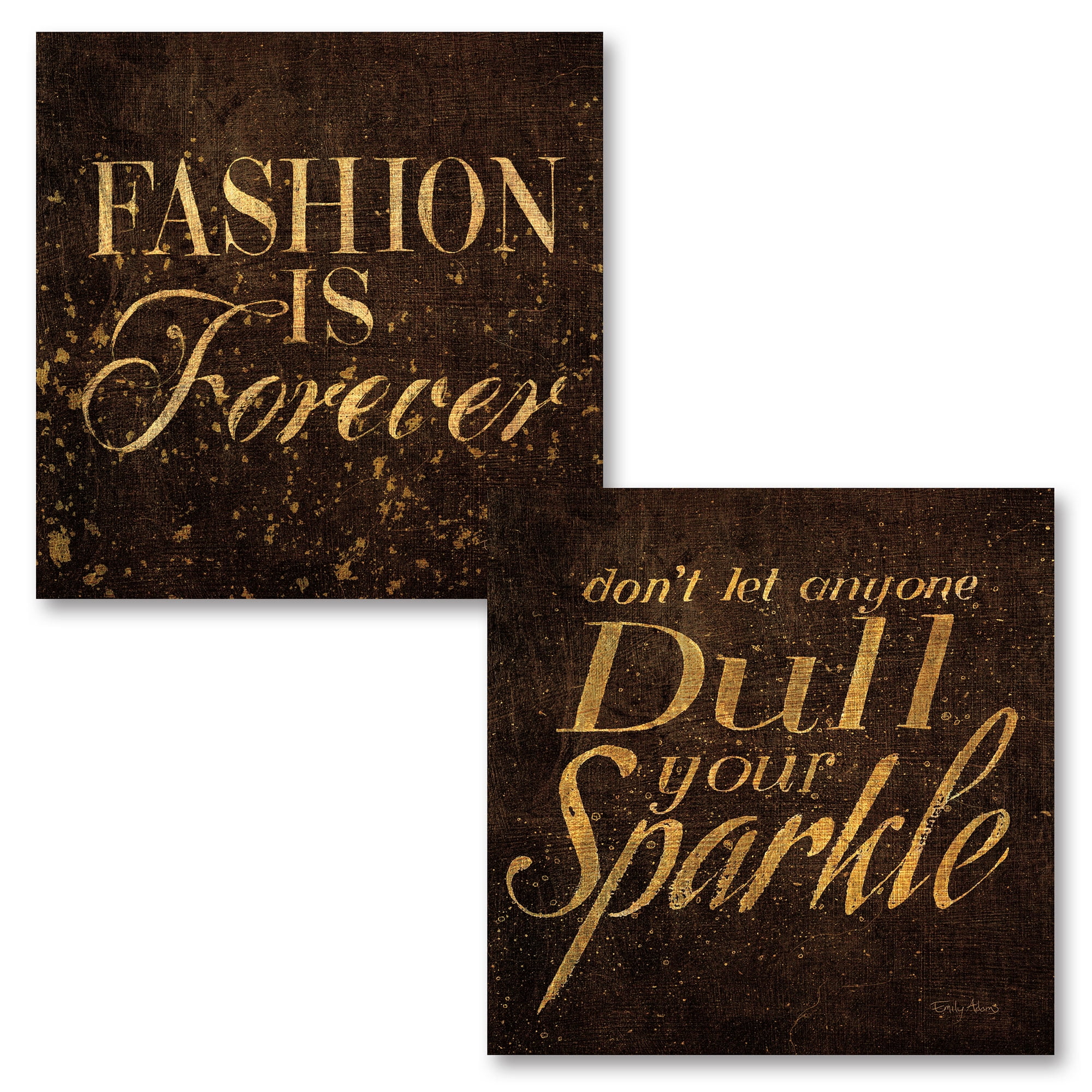 Gango Home Decor Glam Shoe Quotes Teen/Adult Decor; Two 16x16in Fine ...