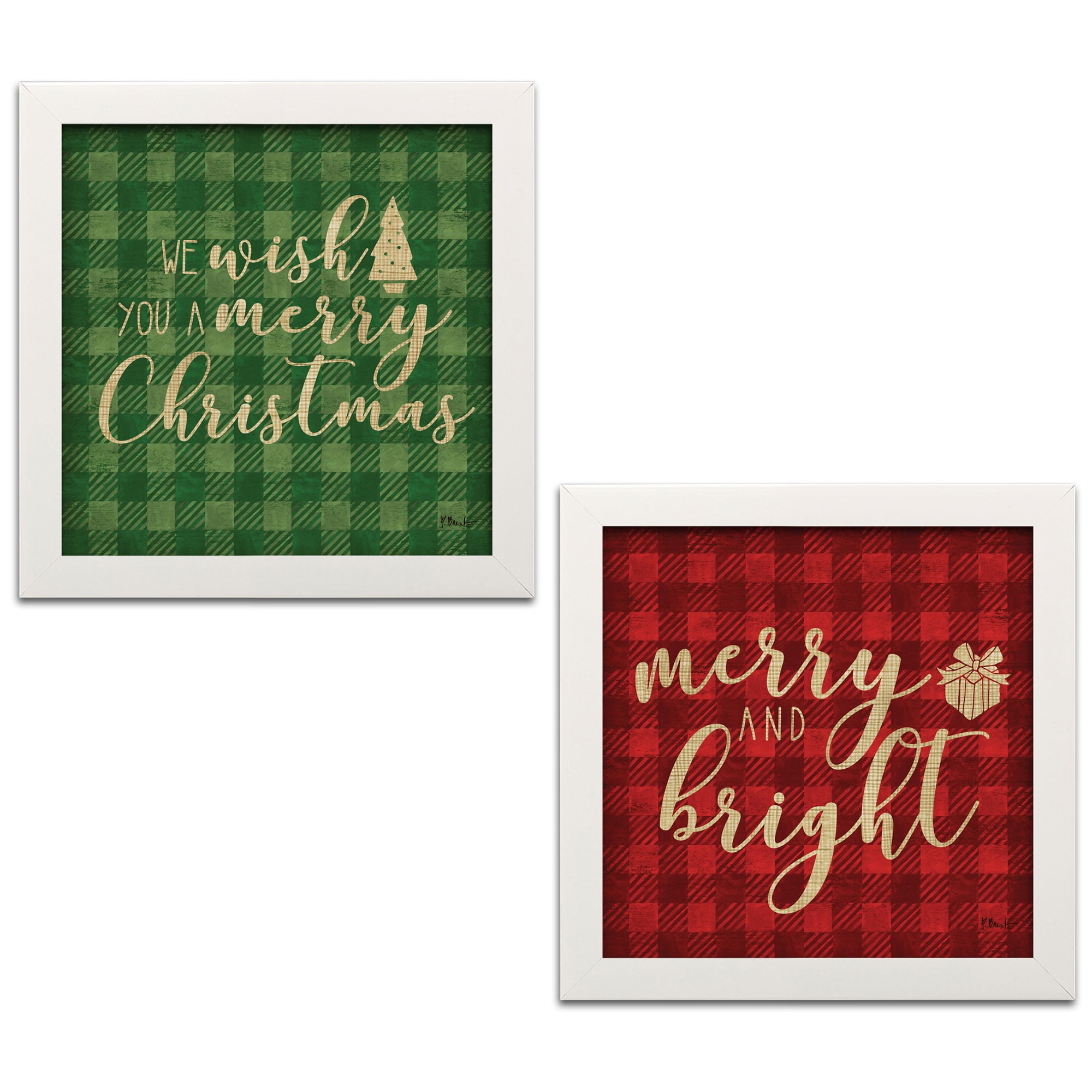 Gango Home Decor Modern Holiday Inspiration III & IV; Two 12x12in Art ...