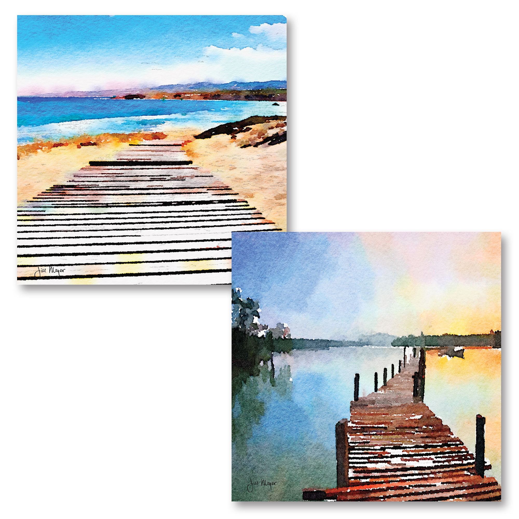 Gango Home Decor Modern Pier Review I & II by Jill Meyer (Printed on ...