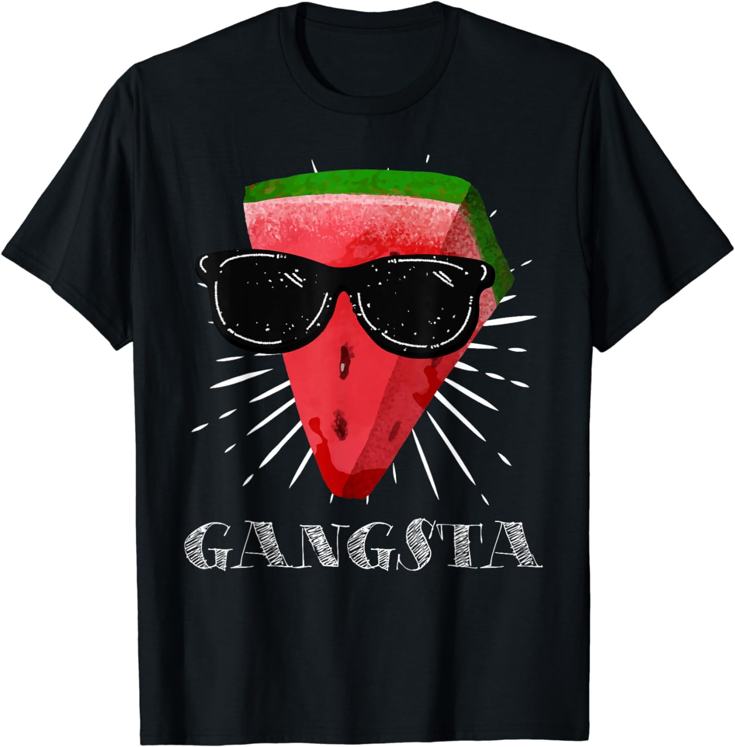 Gangsta Watermelon Slice With Sunglasses Funny Vegan T-Shirt - Walmart.com