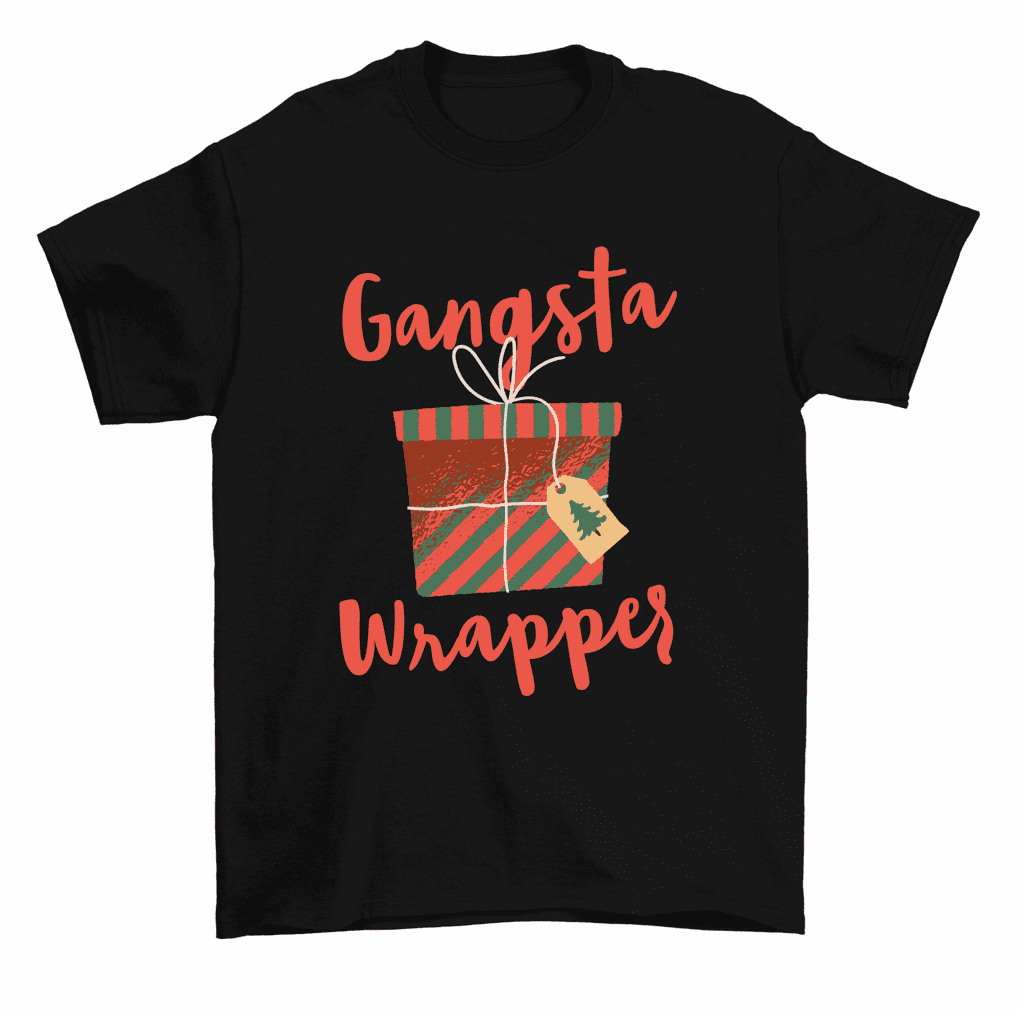Gangsta Wrapper Present Funny Wrapping Christmas Gift T-Shirt Men Women ...