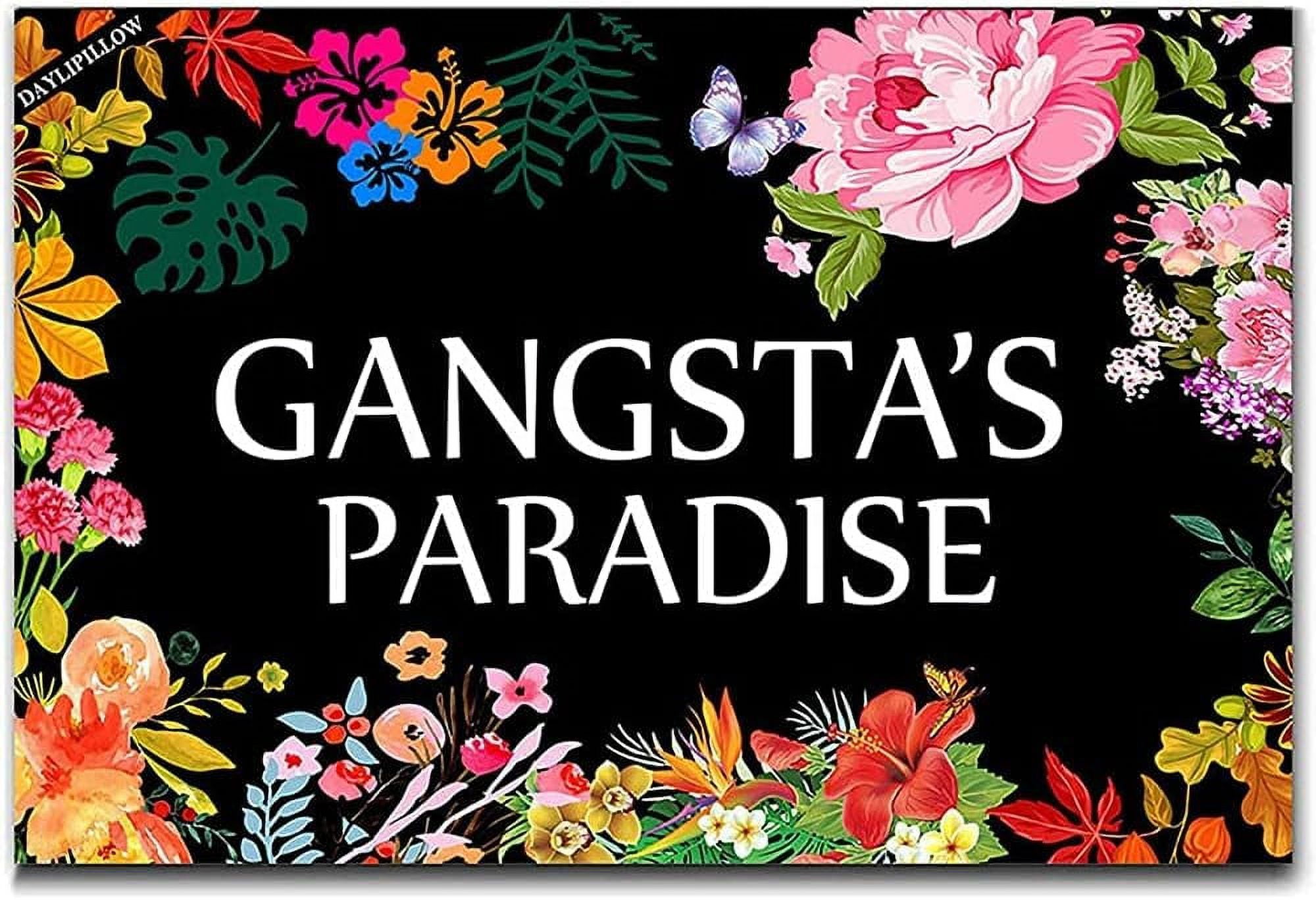 Gangsta's Paradise Flower Doormat Funny Welcome Mat Floor Mat Rug ...