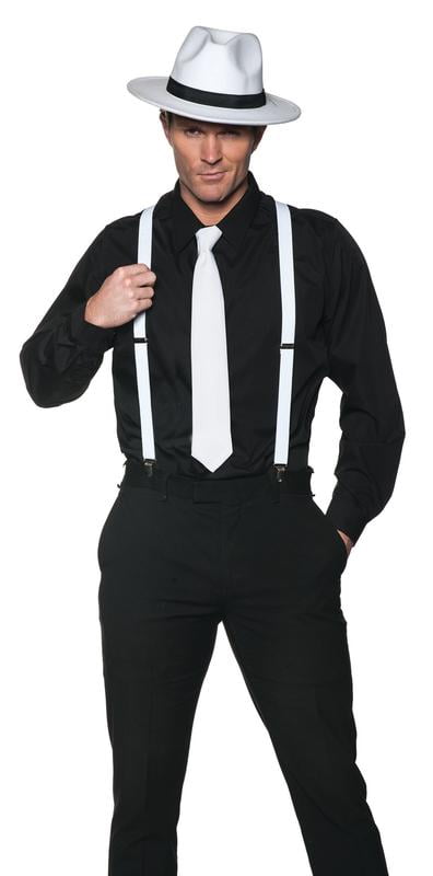 Gangster 3 Piece Adult Costume Accessory Kit | White | One Size ...