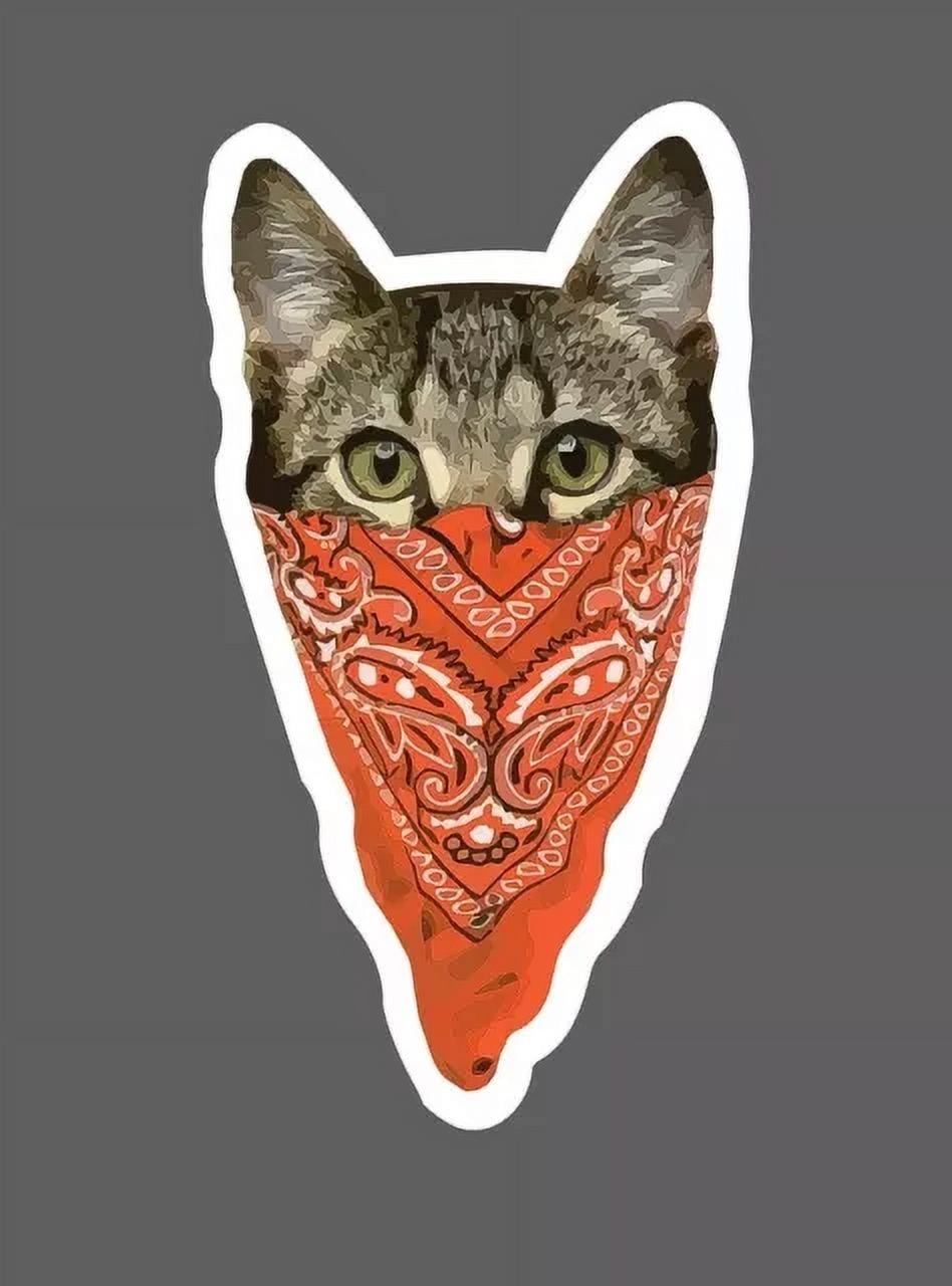 Gangster Cat Sticker Realistic Waterproof Sticker Phone Decal Water ...