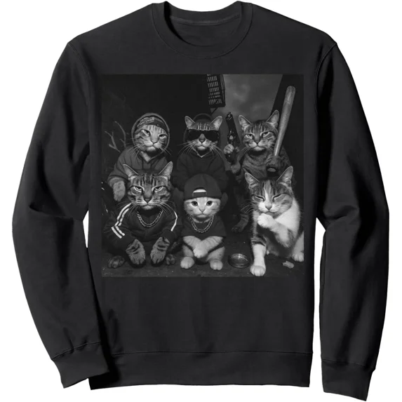 Gangster Cats Vintage Kitty Crew Meme Funny Retro Feline Humor ...