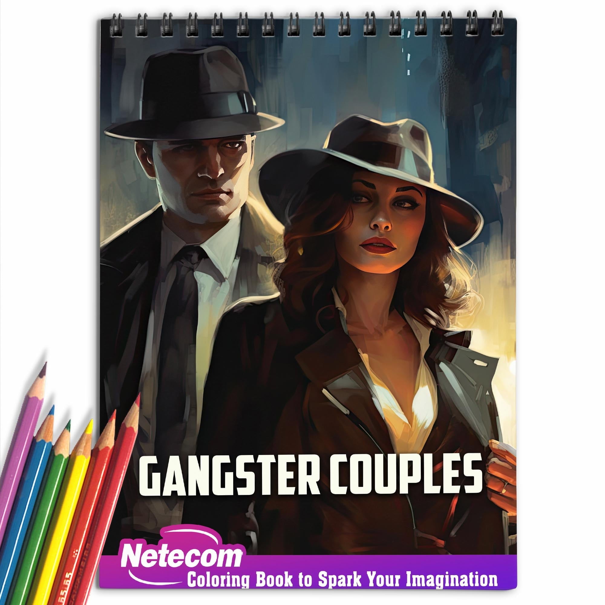 Gangster Couples Spiral Bound Coloring Book: 30 Mesmerizing Coloring ...