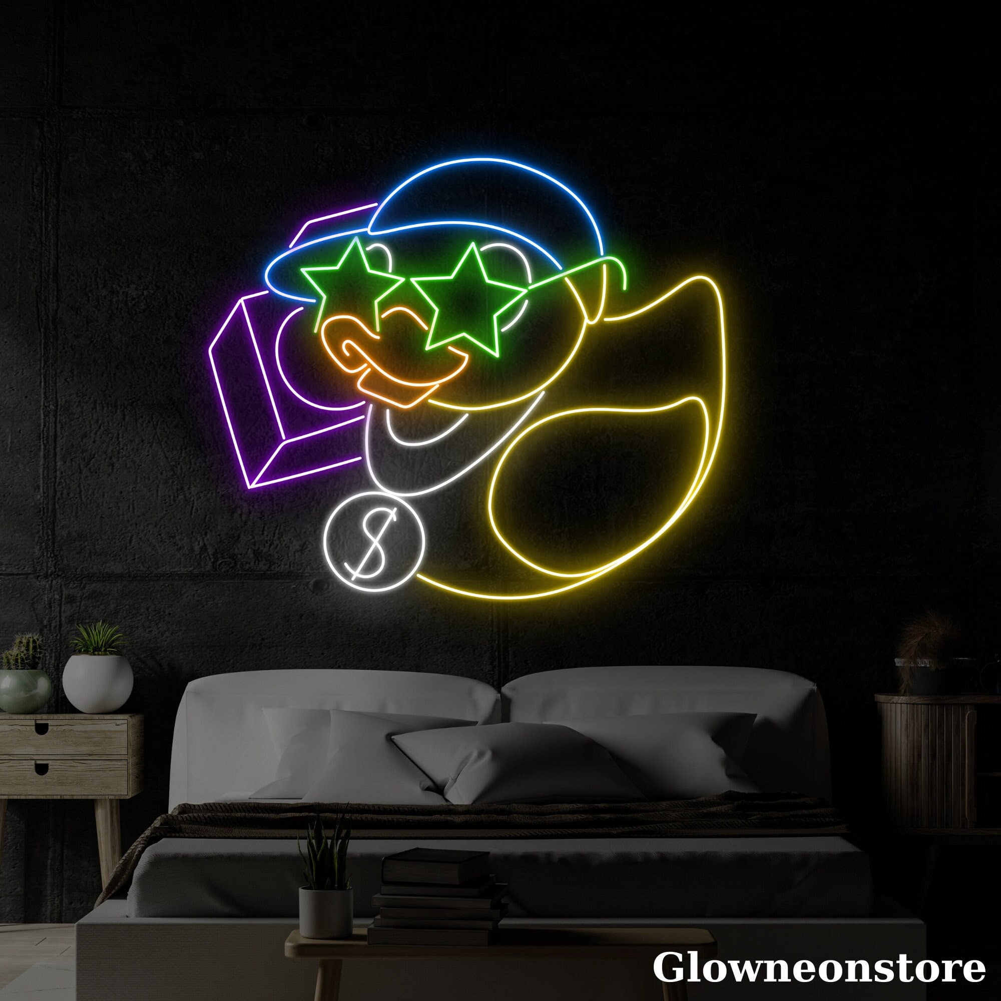 Gangster Duck Neon Sign, Cartoon Gangster Duck Neon Sign, Duck Led Sign ...