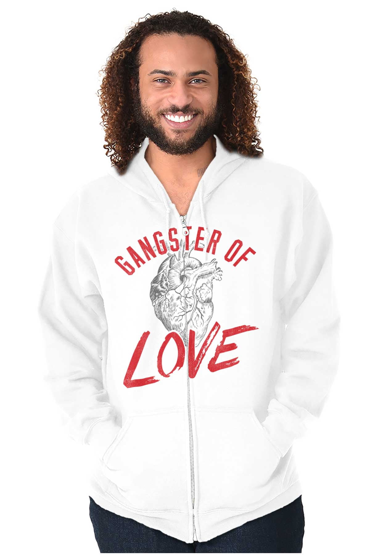 Gangster Of Love Funny Valentines Day Unisex Fleece Graphic Zip Up ...