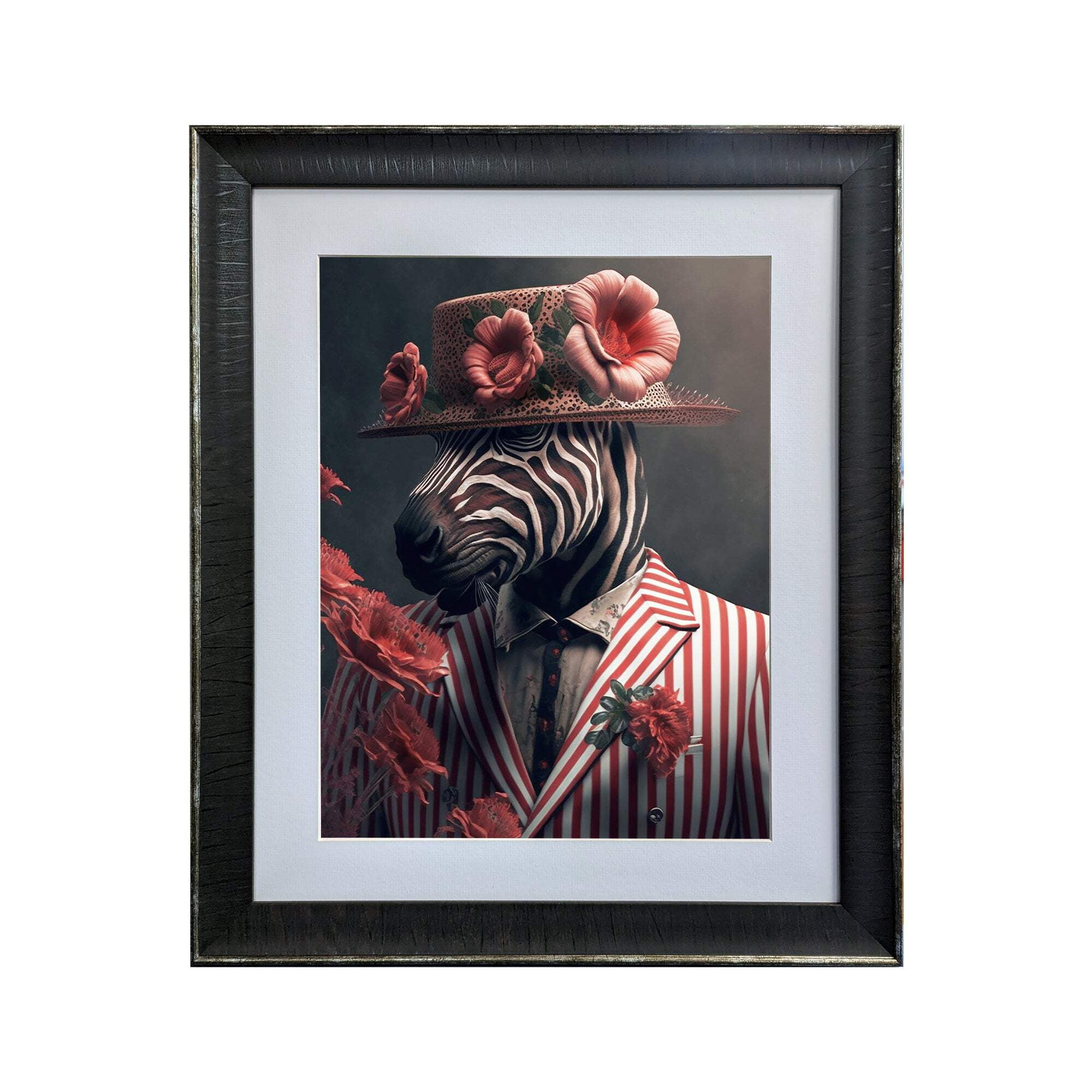 Gangster Zebra - The Zoo Mafia Collection- Framed Art Photo - Walmart.com