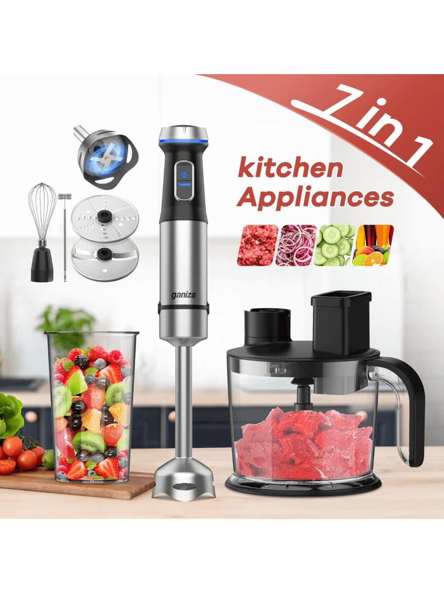 Ganiza Immersion Blender Handheld, 7 In 1 Hand Blender, 15 Variable ...
