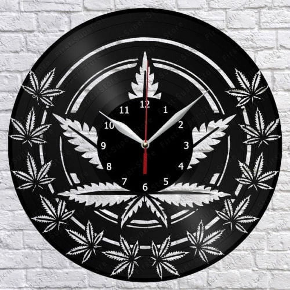 Ganja Leaf Vinyl Record Wall Clock Fan Art Home Decor Vintage Wall Art The Best Handmade Gifts ...