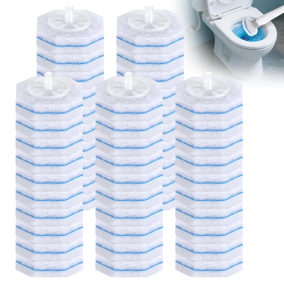 Ganliving 50 Count Toilet Brush Refills,Toilet Refill Pads,Disposable ...