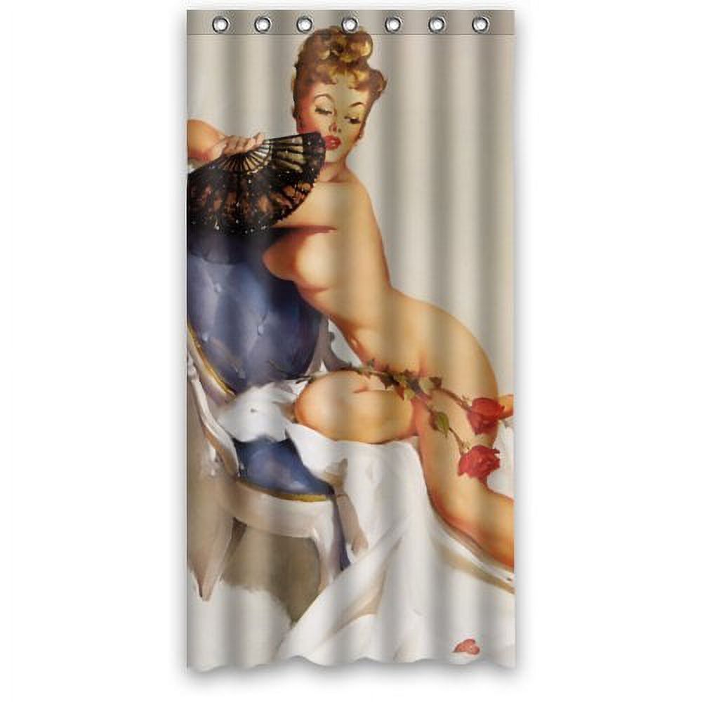 Ganma Amercan Sexy Pin-up Girl on the Chair - Vintage Retro Body Art Work Canvas Painting Style ...