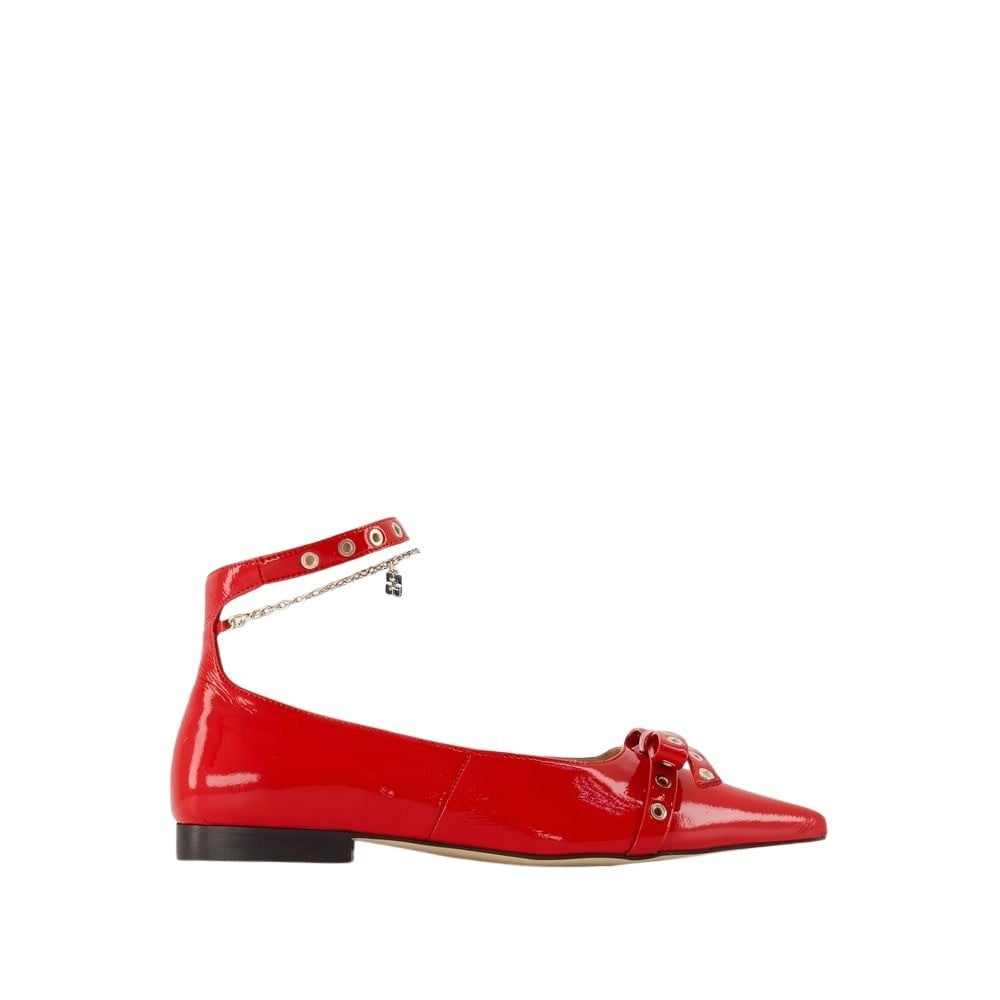Ganni Woman Eyelets Jewel Ballerinas - Synthetic - Red Red Sizes EU 34 ...