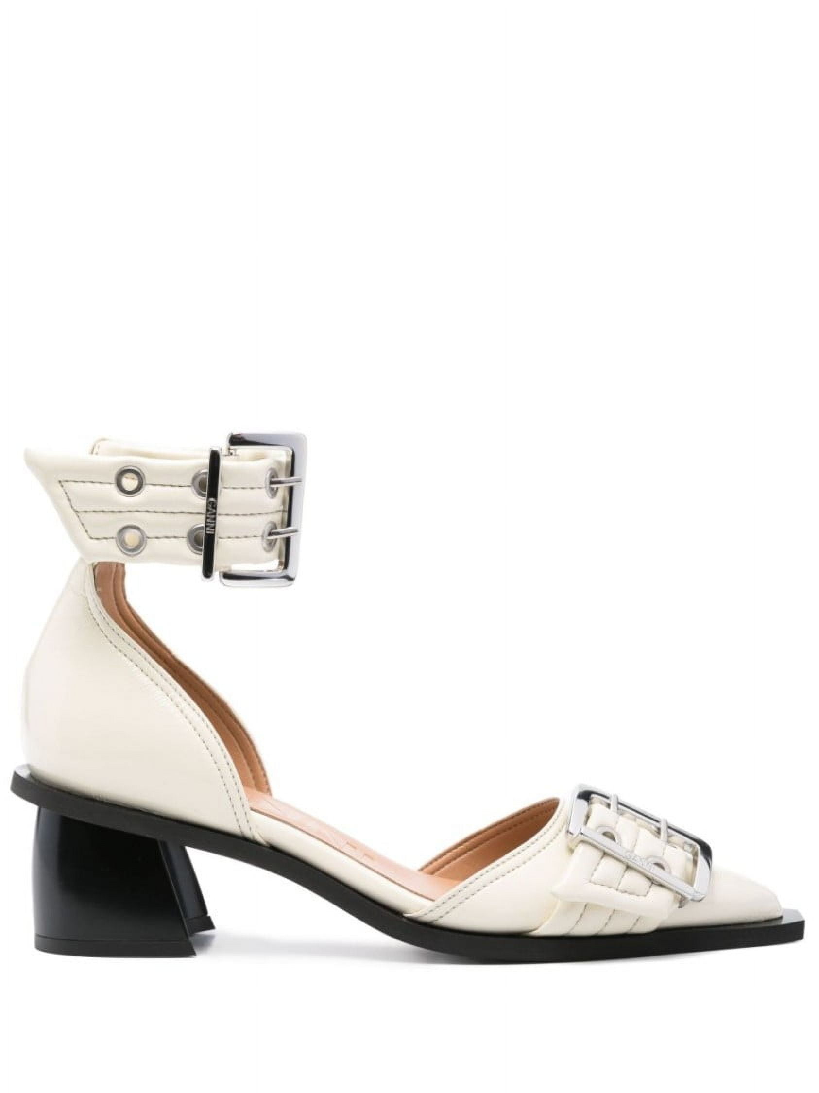 Ganni Women's White Mid-Heel Pumps White Sizes IT 34-50 2/3 - Walmart.com