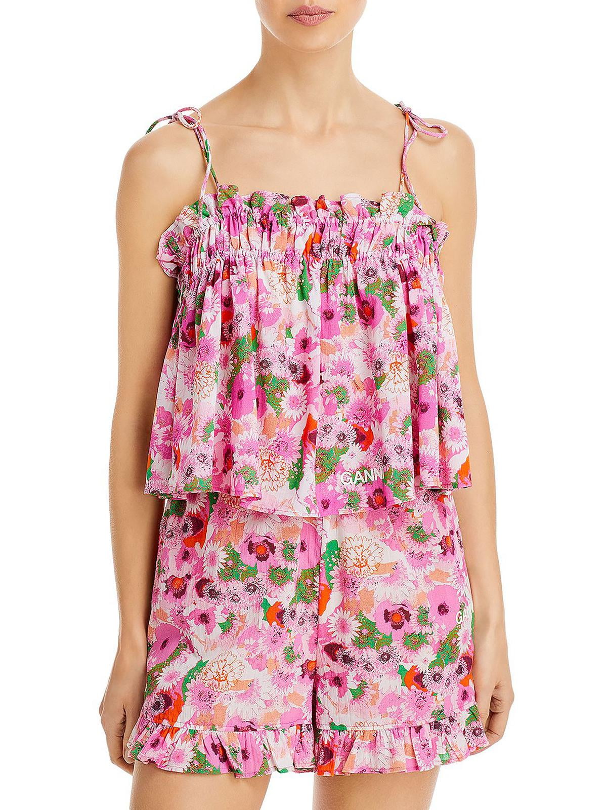 Ganni Womens Cotton Floral Print Cami - Walmart.com