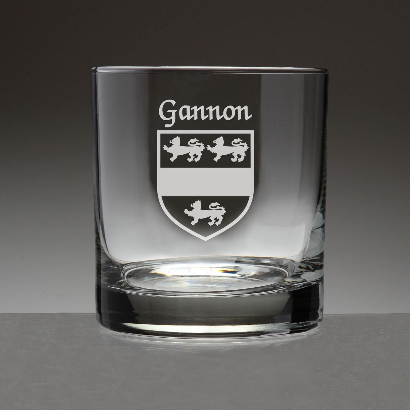 Gannon Irish Coat of Arms Tumbler Glasses - Set of 4 (Sand Etched ...