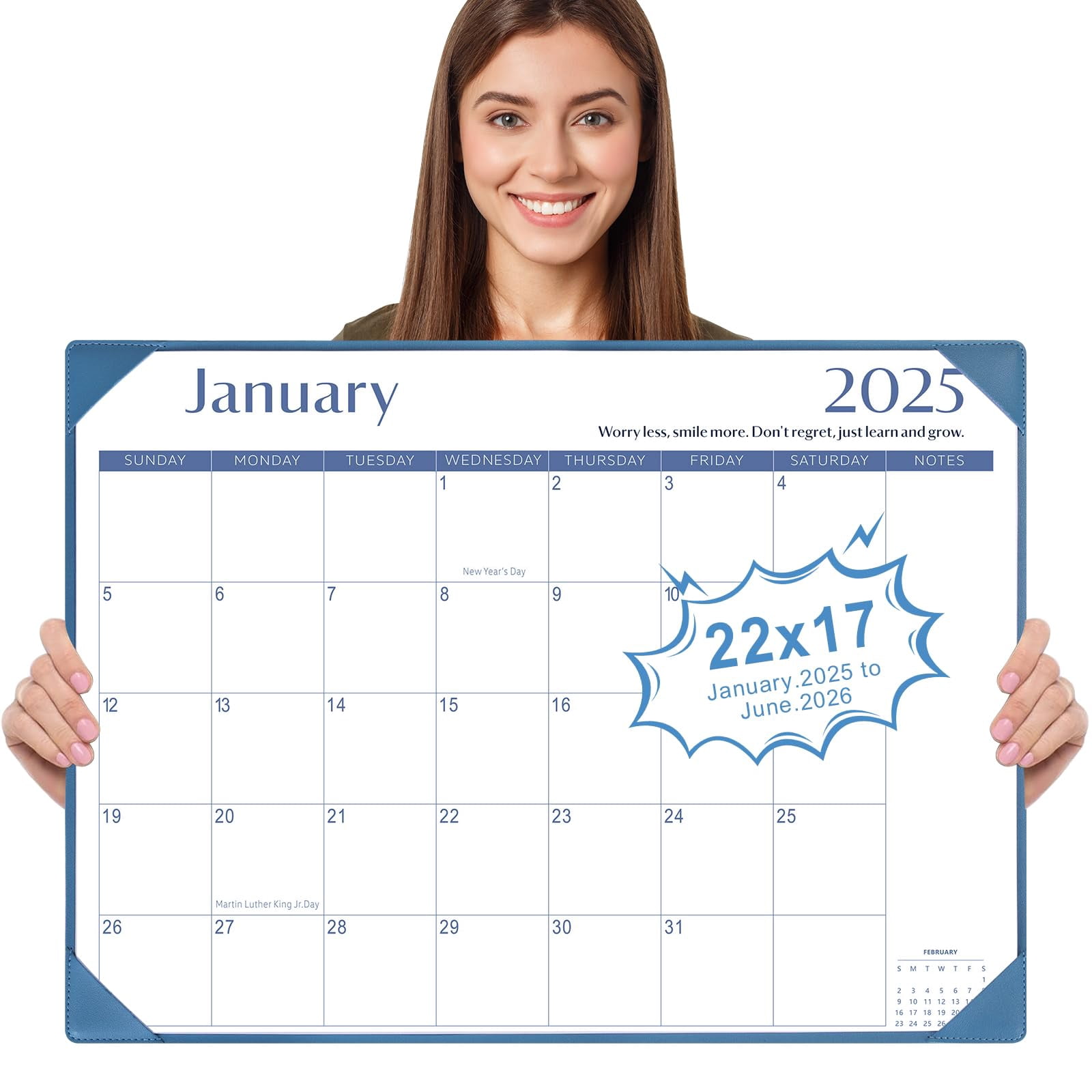 Gannyfer Large Desk Calendar 2025 with Desktop Mat, Simplified 22" x 17 ...