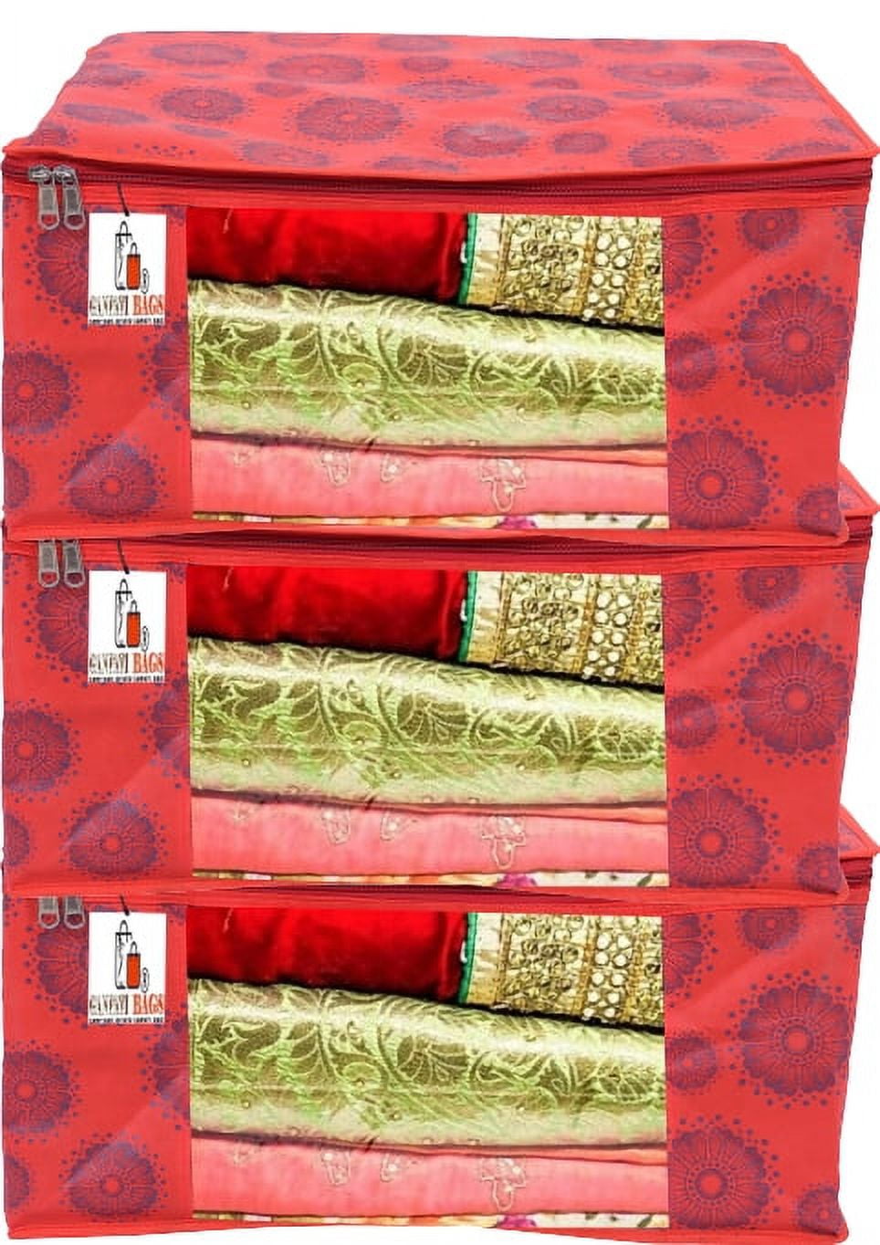 Ganpati Bags Presents Metallic Flower Print Saree Covers With Zip|Saree ...