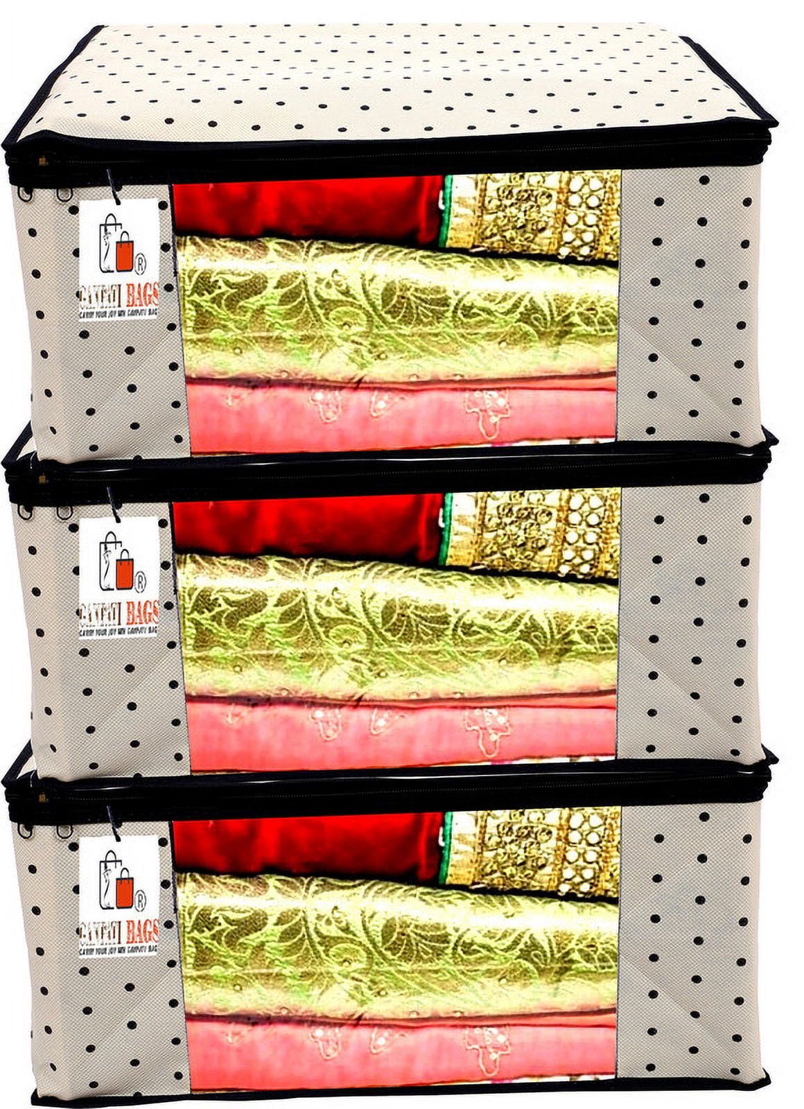 Ganpati Bags Presents Polka Dot Print Saree Covers With Zip|Saree ...