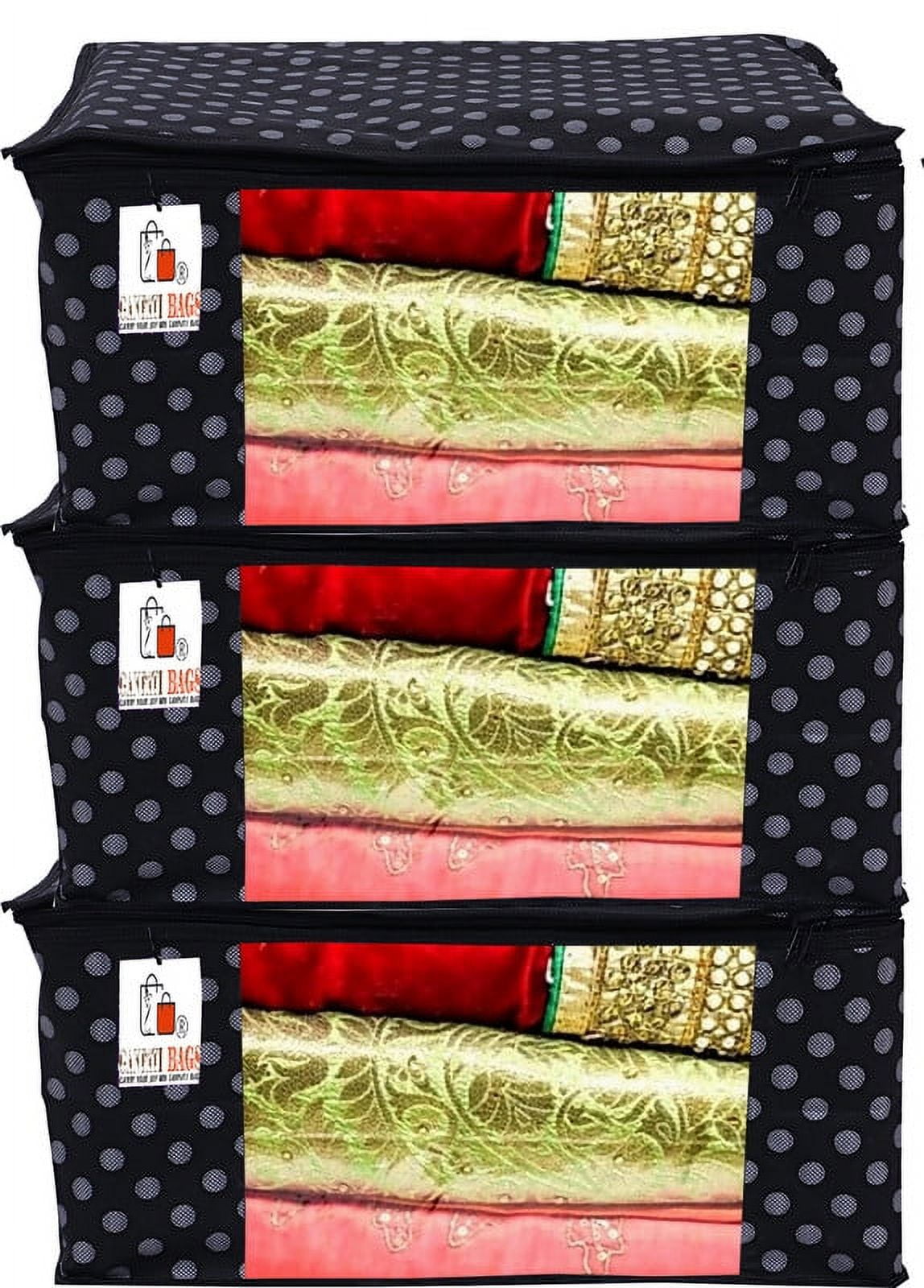 Ganpati Bags Presents Polka Dot Saree Covers With Zip|Saree Covers For ...