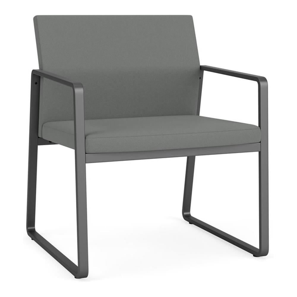 Gansett Reception Waiting Oversize Guest Chair / Charcoal Steel / Light ...