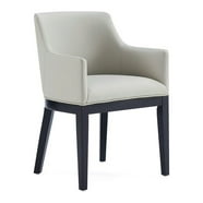 Meridian Furniture Manchester Dining Chair, Cream Vegan Leather, Solid ...