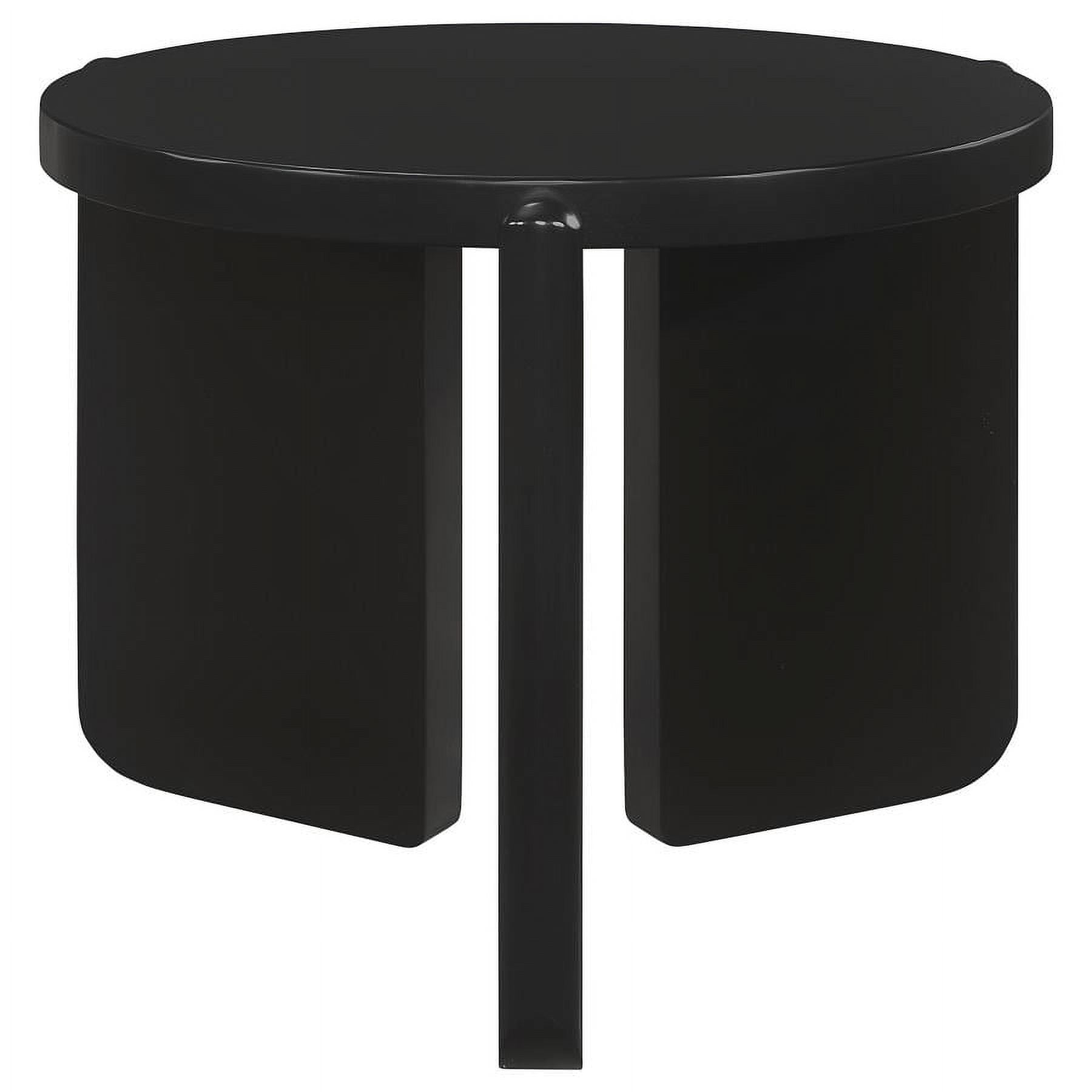 Ganso Round Metal End Table with Tempered Glass Top Black - Walmart.com
