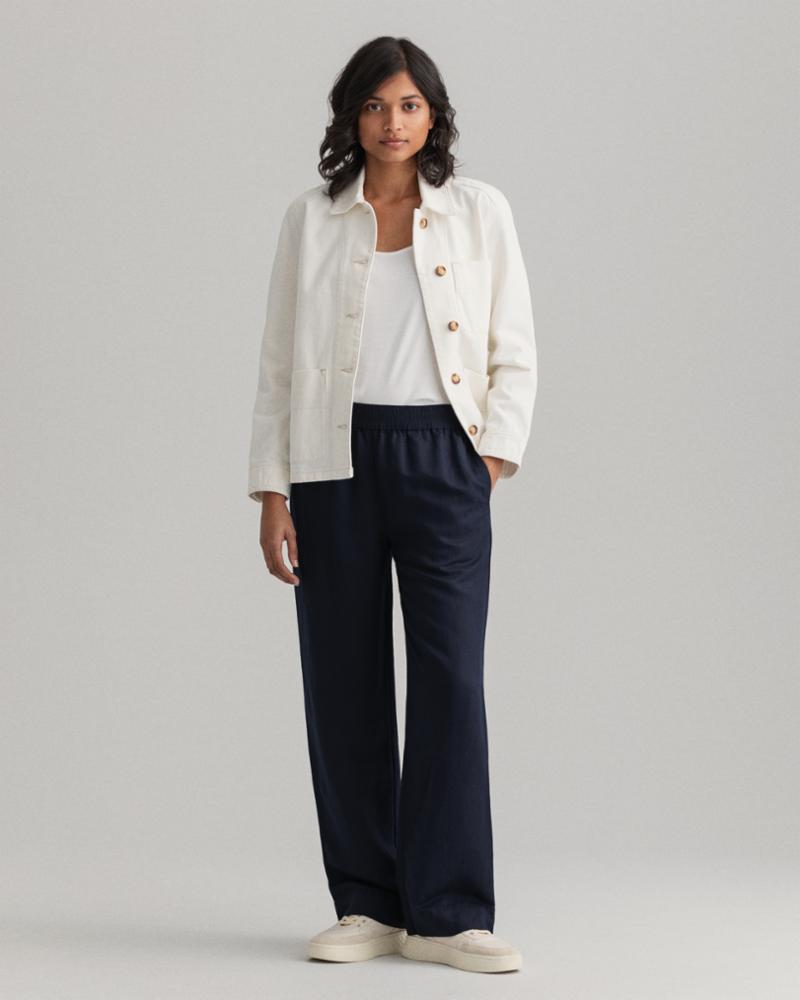 Gant Apparel S Women's D2. Linen Viscose Pull-On Pants Iterations Blue , 40 Reg US - Walmart.com