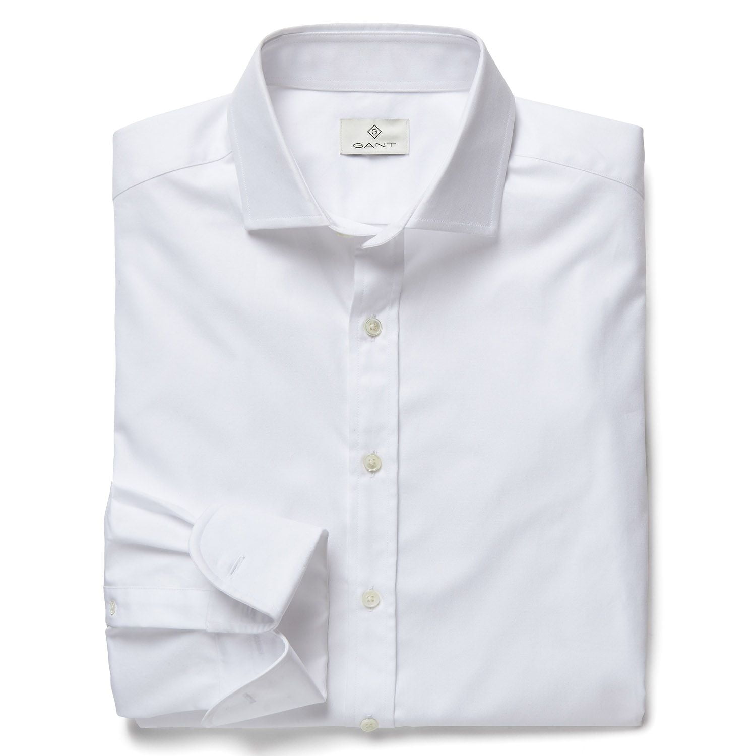 Gant Diamond G Men's Fitted Luxe Solid Twill Spread Collar Shirt ...