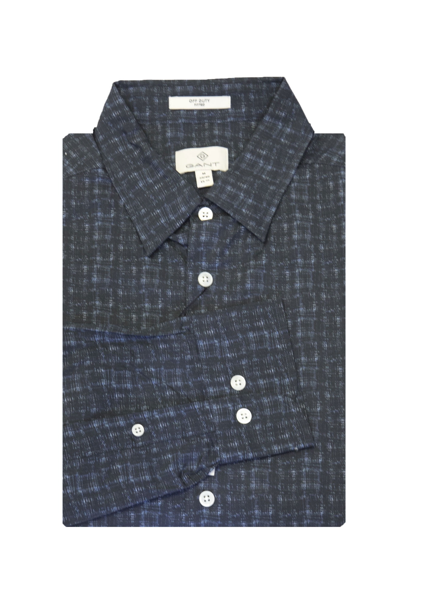 Gant Diamond G Men's Mini Sqaure Print Fitted Hidden Button Down Collar ...