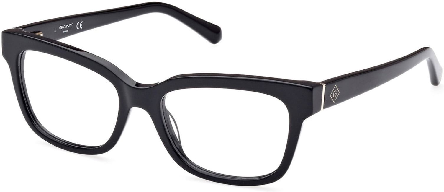 Gant GA4140 001 Women's Shiny Black Rectangular Frame Eyeglasses ...