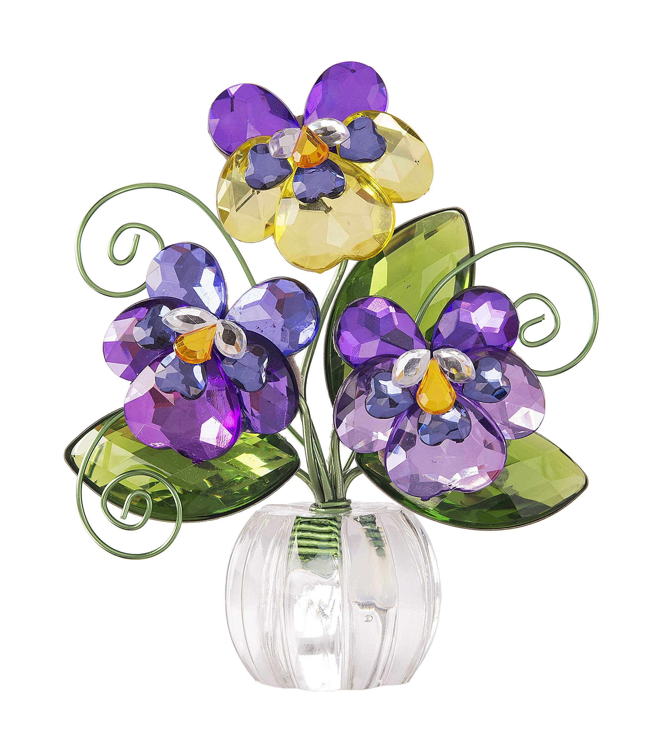 Ganz 4 Inches Pansy Posy Pot Acrylic Multicolored - Walmart.com