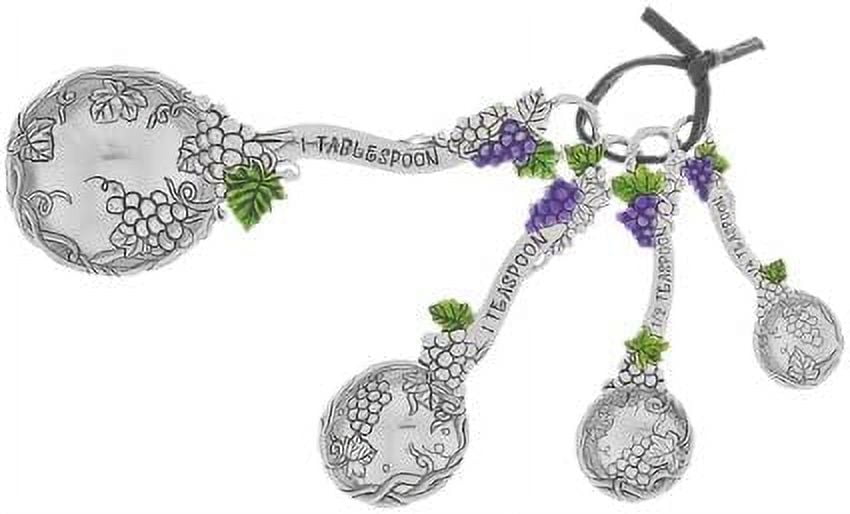 Ganz Dishwasher Safe 4-Piece Grape Measuring Spoon Set - Includes ...