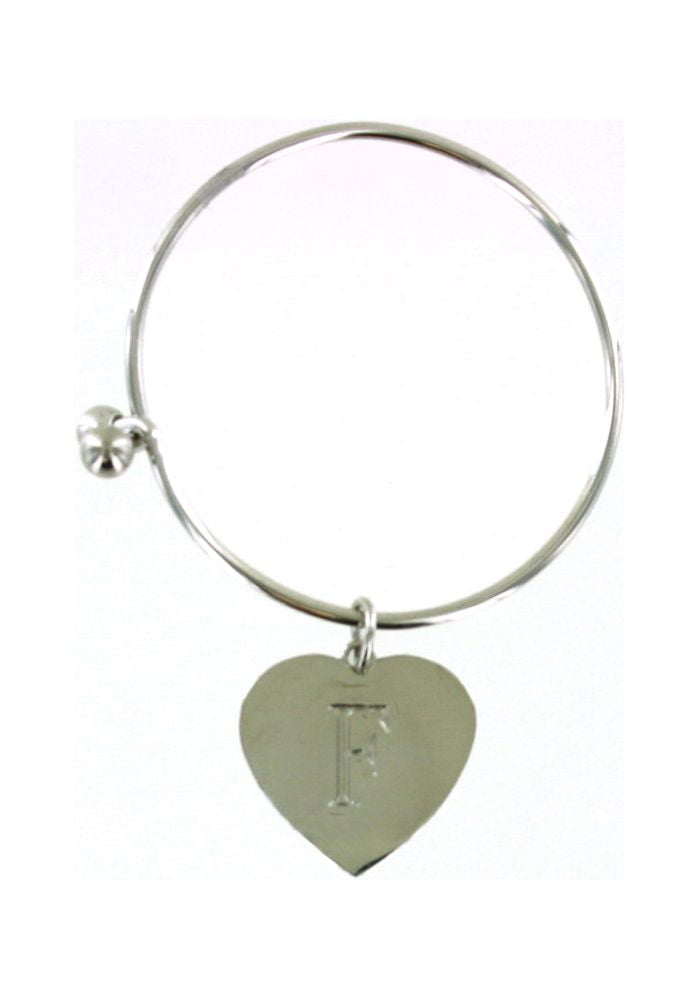 Ganz Alphabet Metal Ring and Heart Charm Key Ring, F - Walmart.com