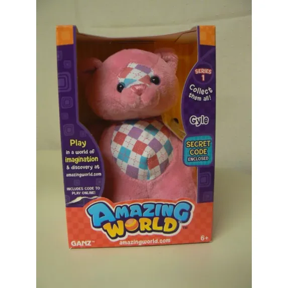 Ganz Amazing World - GYLE Pink Cat 6" Plush (Series 1 With Secret Code ...