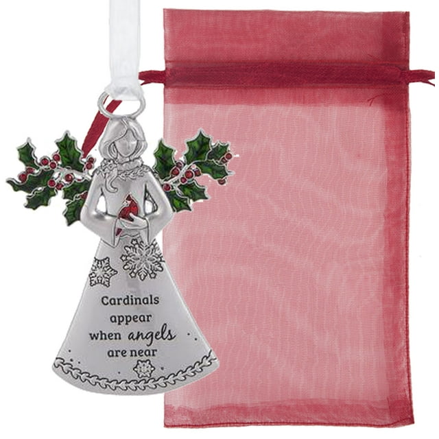 Ganz Angel with Holly Cardinals Appear when Angels Are near Ornament, 2 ...
