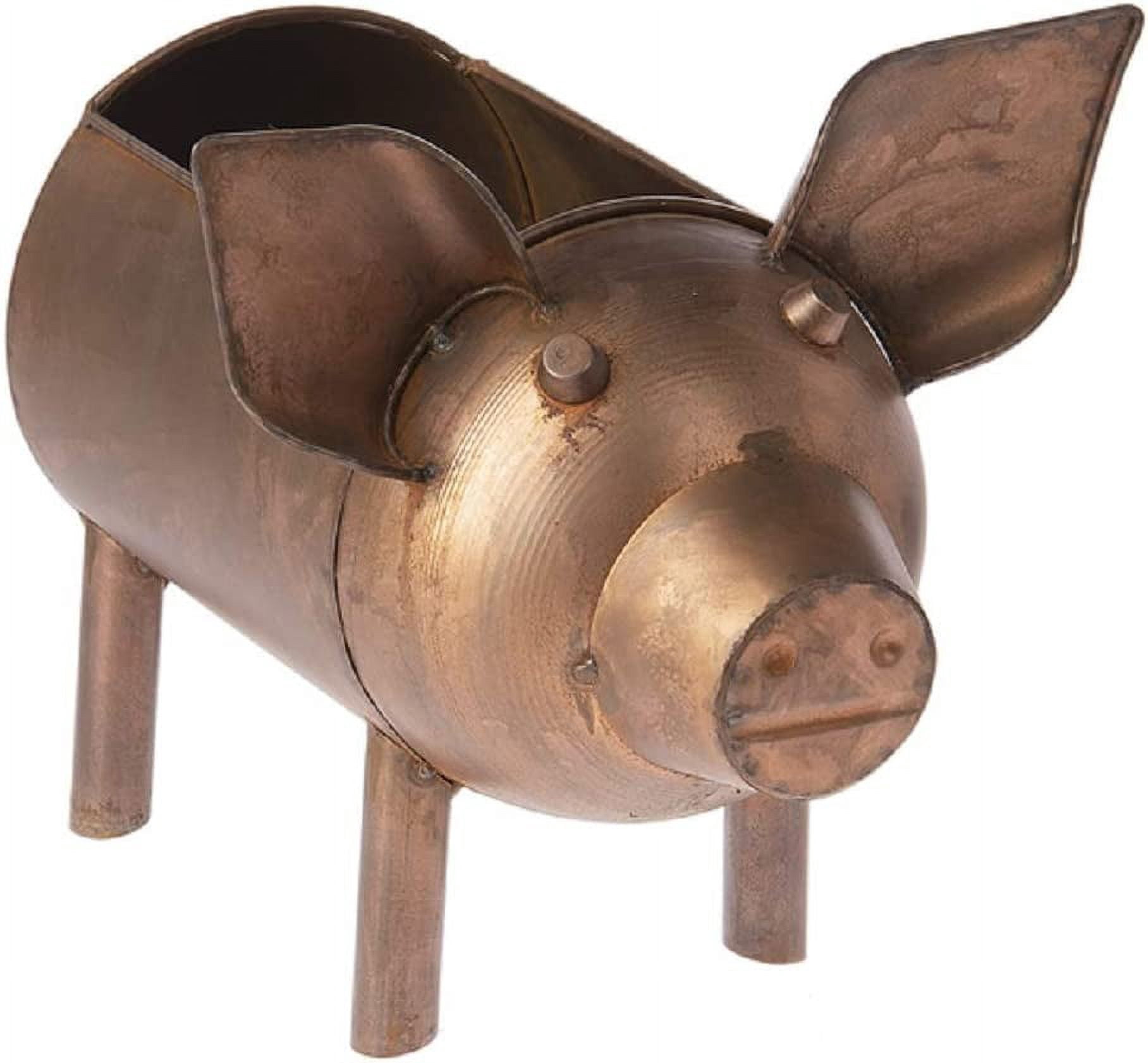 Ganz Antique Copper Finish Pig Planter - Walmart.com
