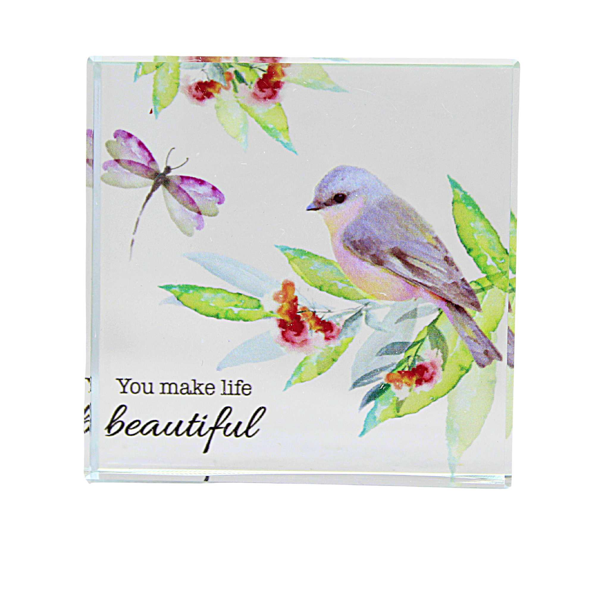 Ganz Beveled Sentiment Block Sign - One Sign 3 Inch, Glass - Clear ...