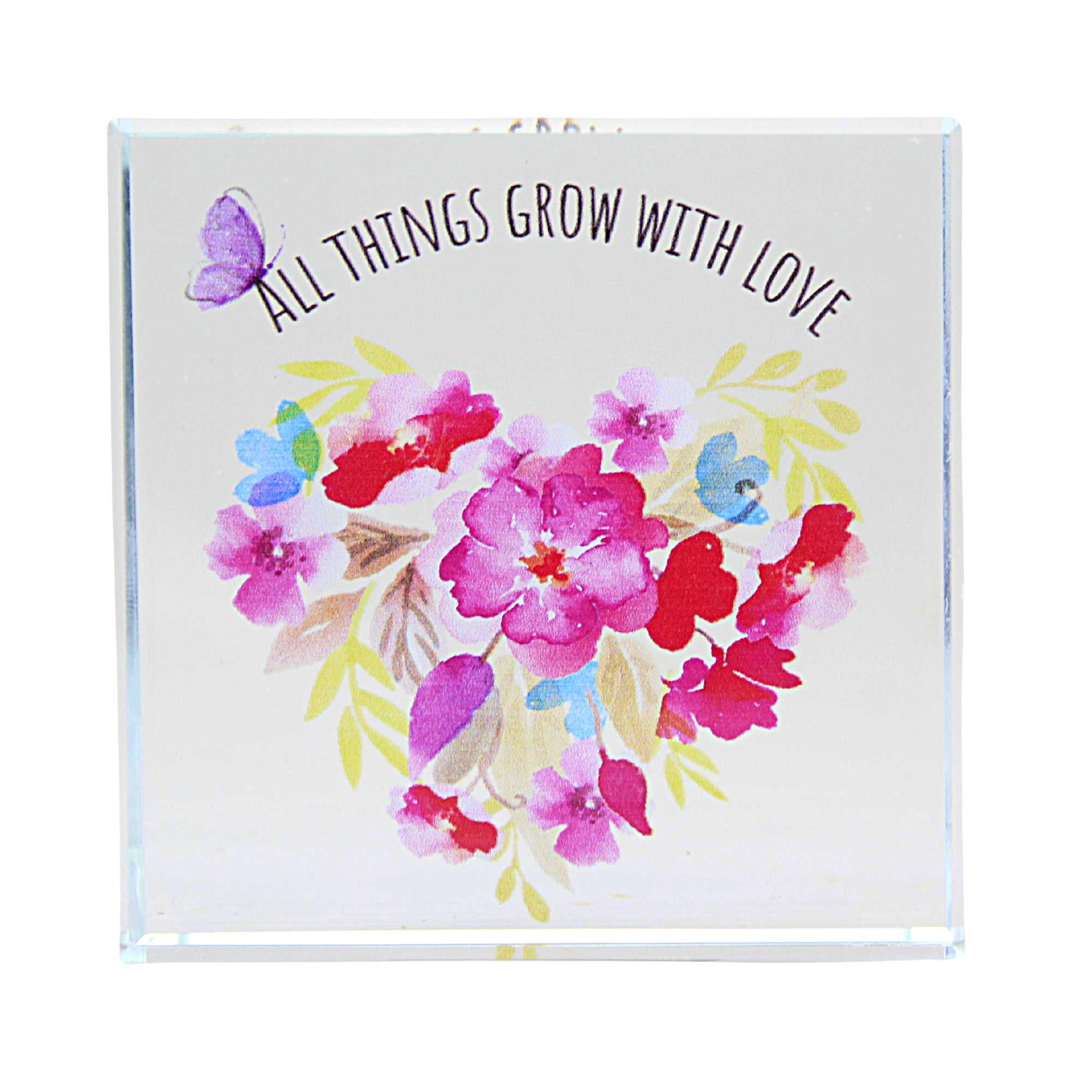 Ganz Beveled Sentiment Block Sign - One Sign 3 Inch, Glass - Clear ...